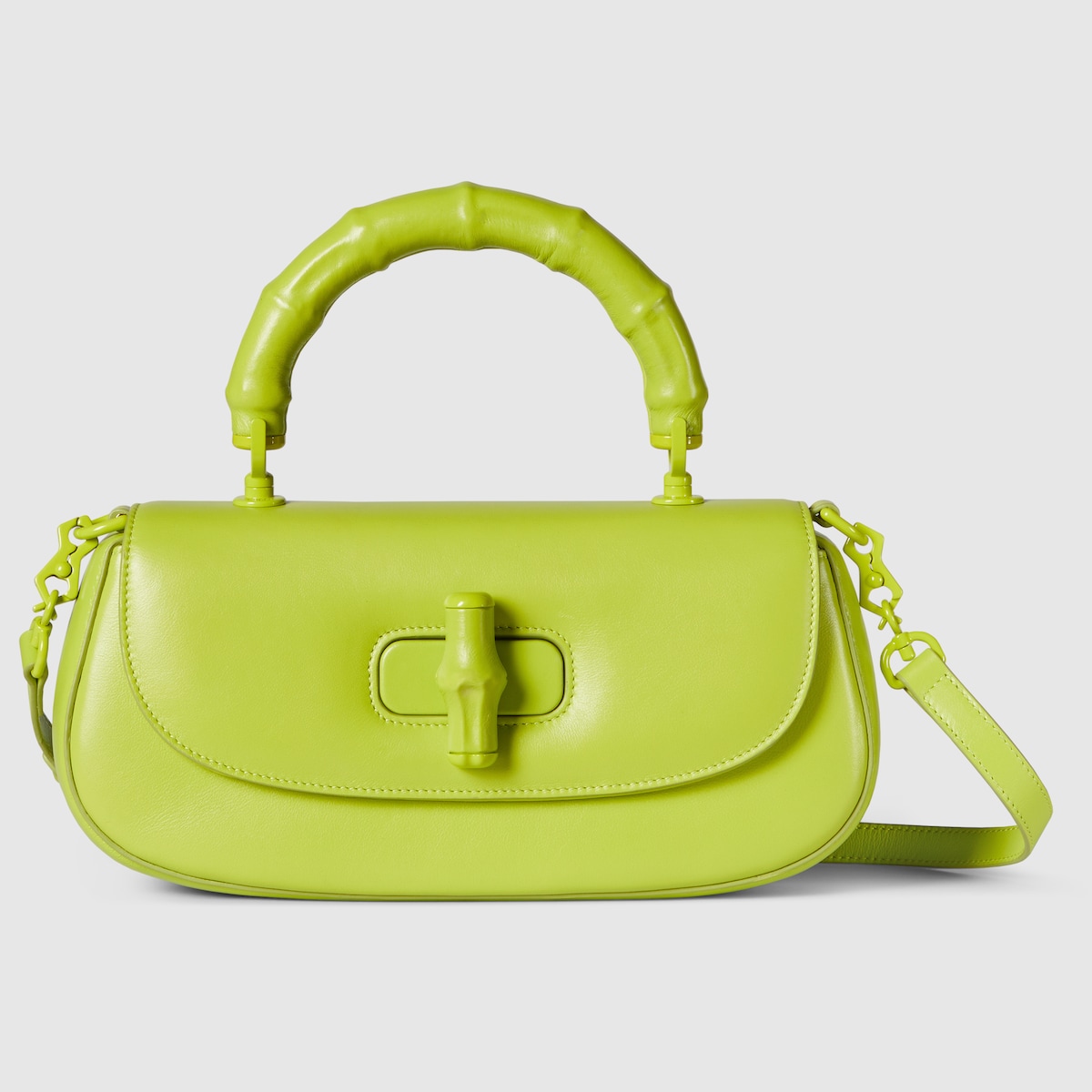 Gucci Bamboo Diva small top handle bag in bright green leather | GUCCI® MX
