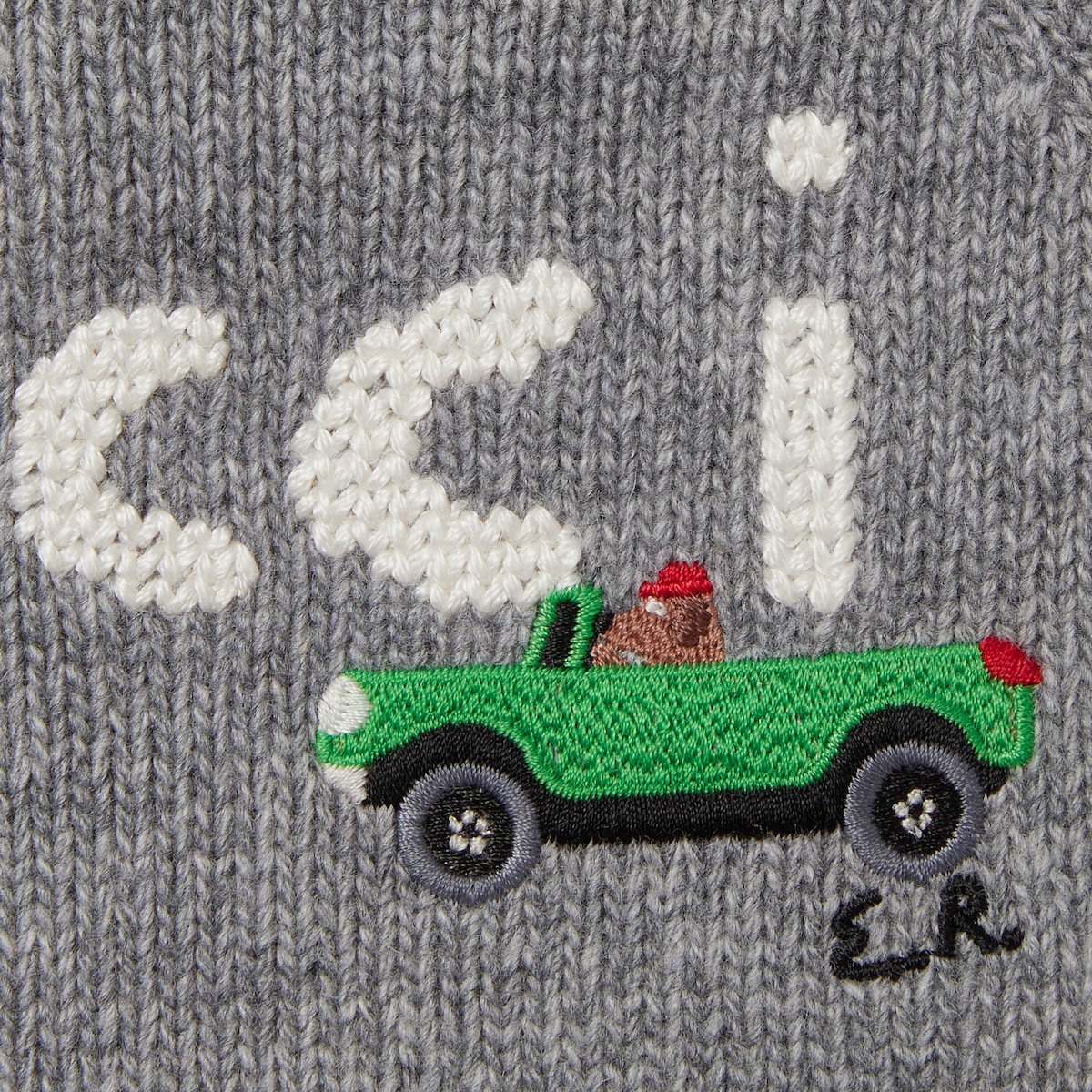 Baby wool sweater with embroidery in light grey | GUCCI® US