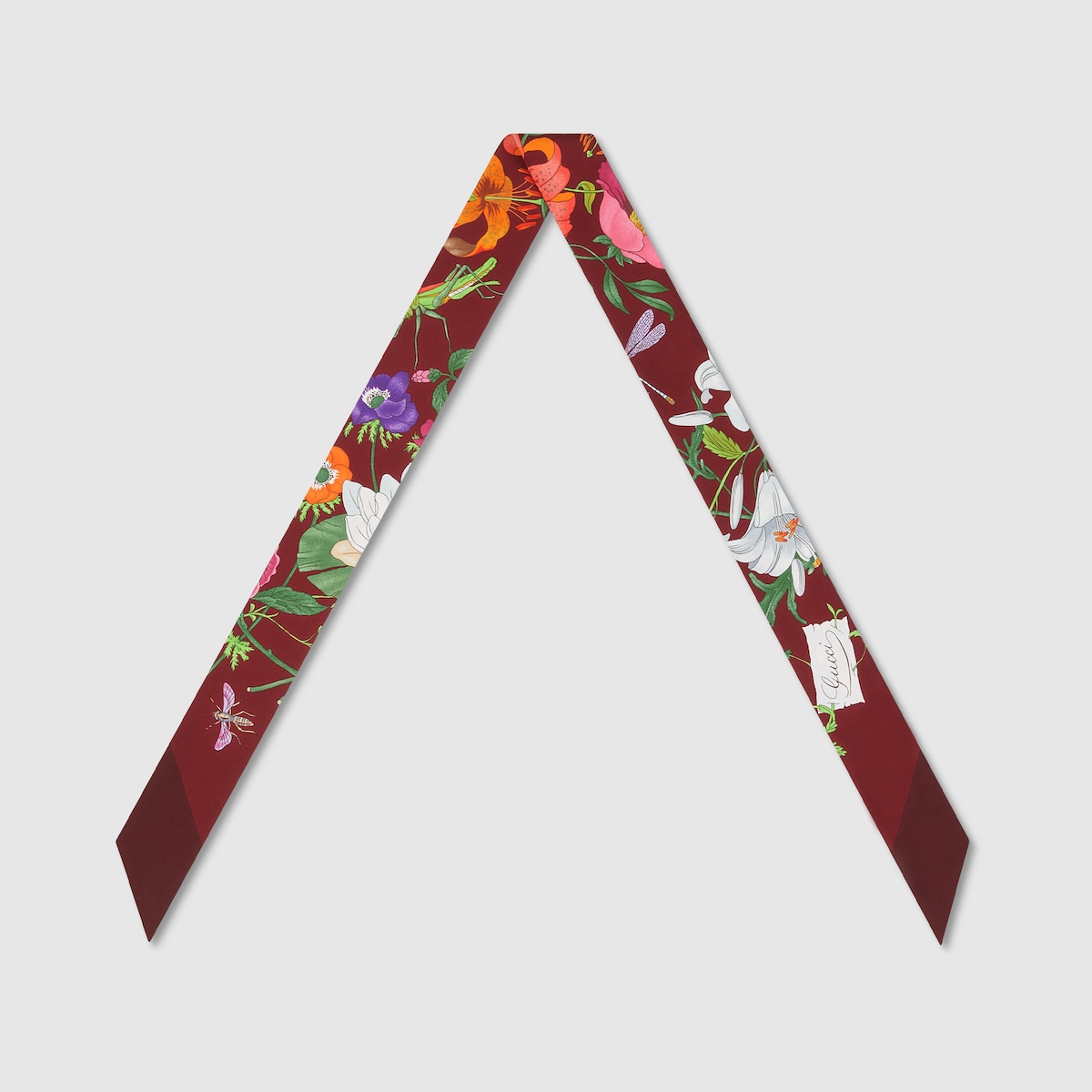 Printed silk twill ribbon in multicolor | GUCCI® NL