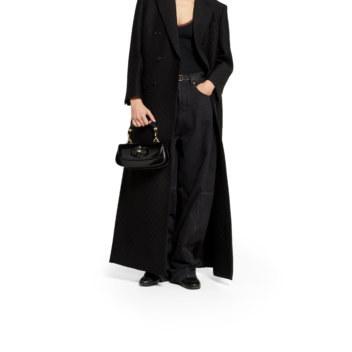 Gucci Bamboo Diva medium bag in black leather | GUCCI® US