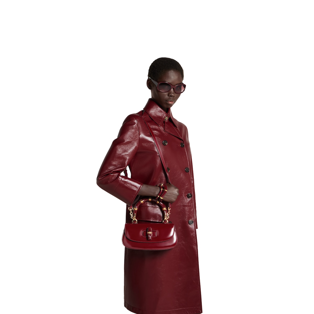 Gucci Bamboo Diva small top handle bag in Rosso Ancora red leather ...