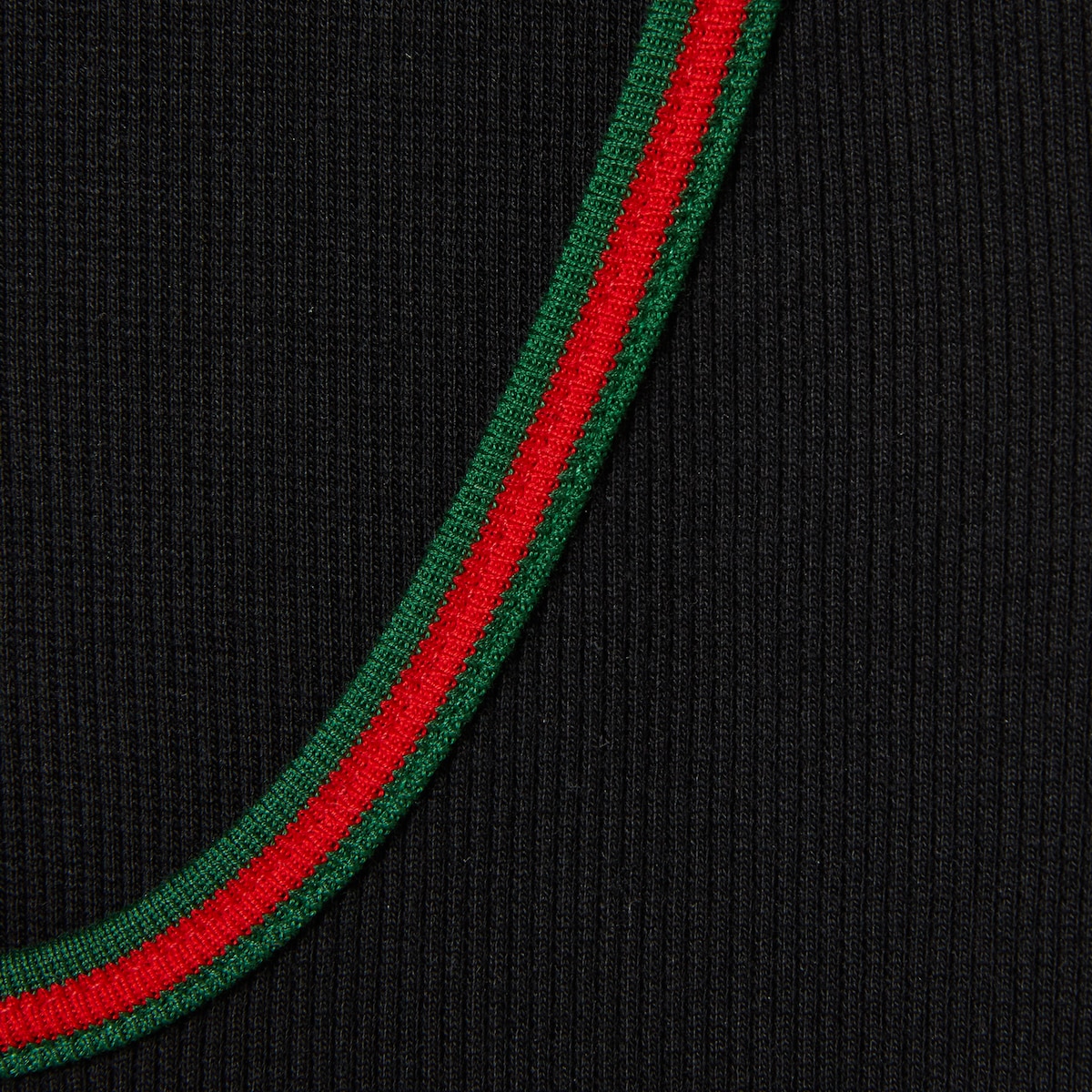 Cotton rib tank top with Web in black | GUCCI® US