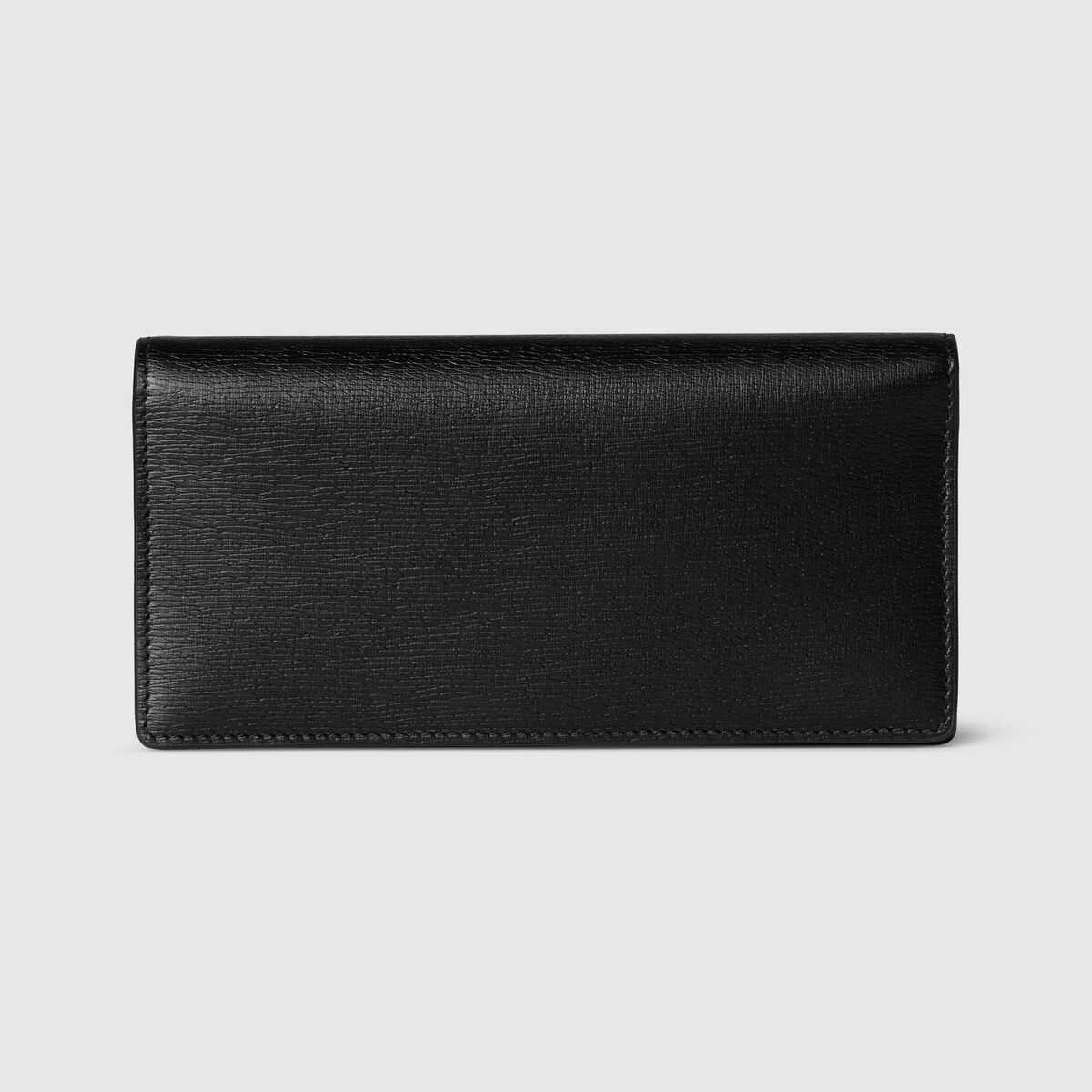 Continental wallet with Gucci script in black leather | GUCCI® Australia