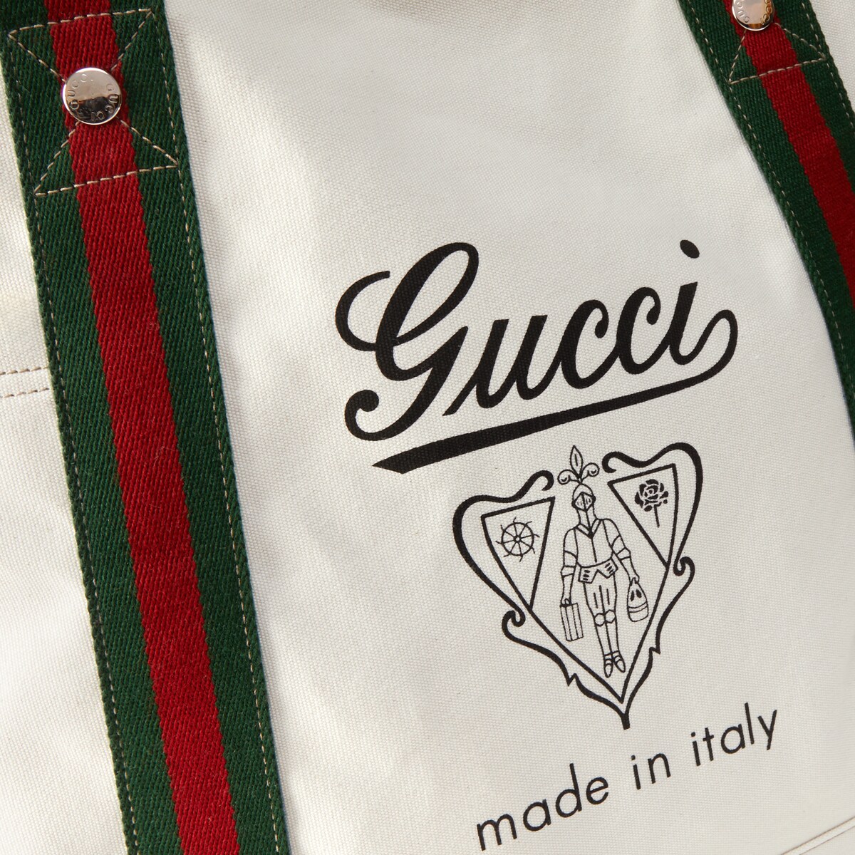 Medium printed canvas bag with Web in off white canvas | GUCCI® Canada