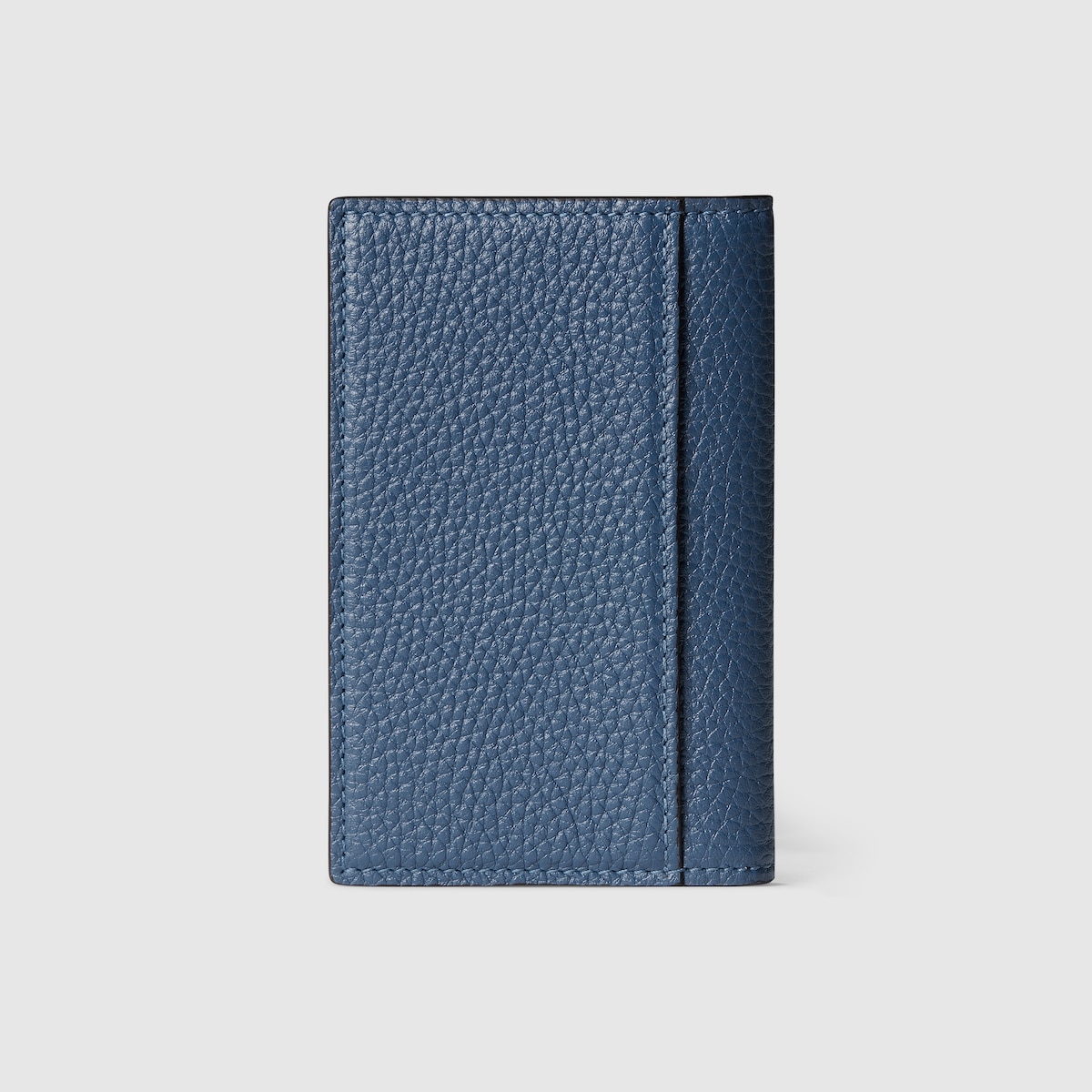 Long card case with Gucci script in blue grainy leather | GUCCI® US