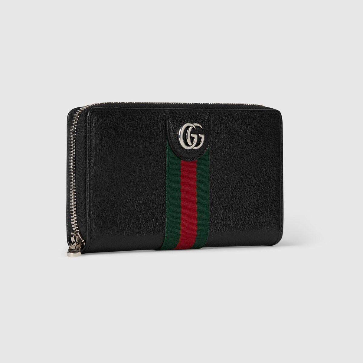 Ophidia zip around wallet in black soft leather | GUCCI® SG