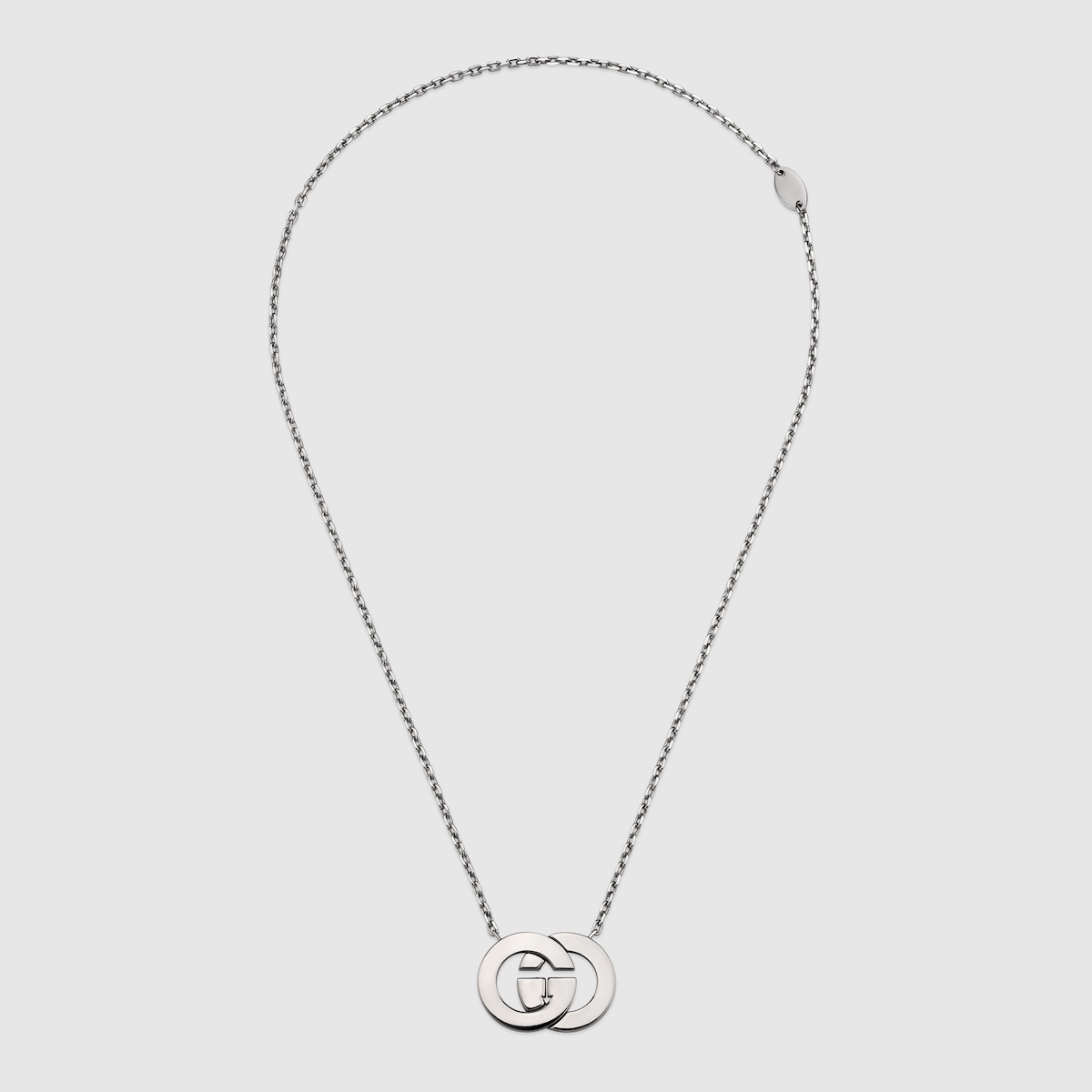Gucci Interlocking pendant necklace in palladium-toned brass | GUCCI® US