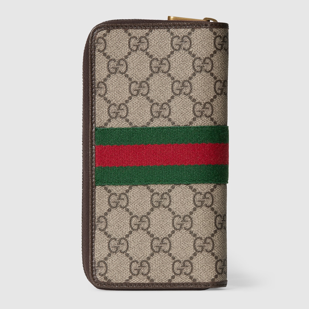 Ophidia zip around wallet in beige and dark brown fabric | GUCCI® US