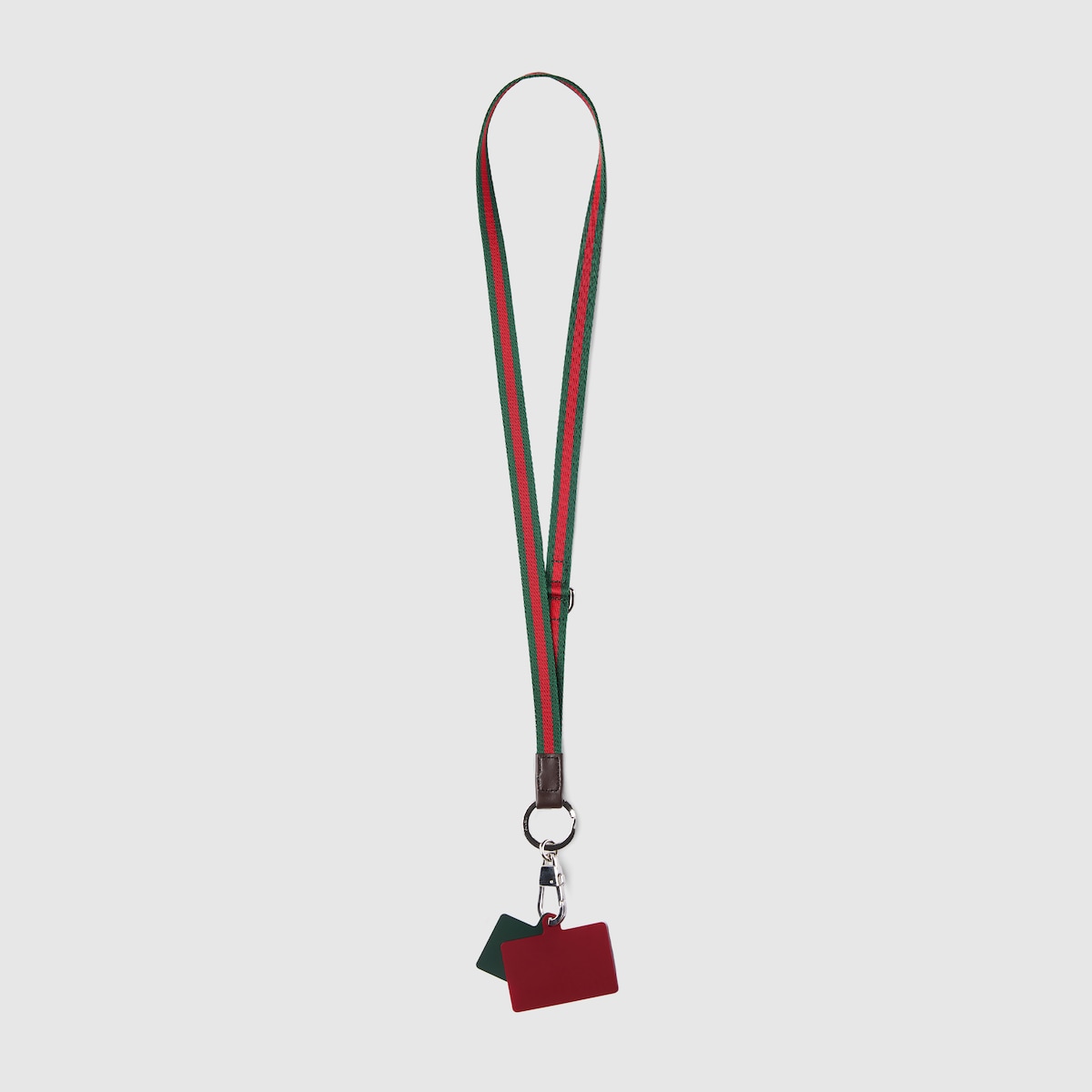 Lanyard phone holder with Web in green and red canvas | GUCCI® PL