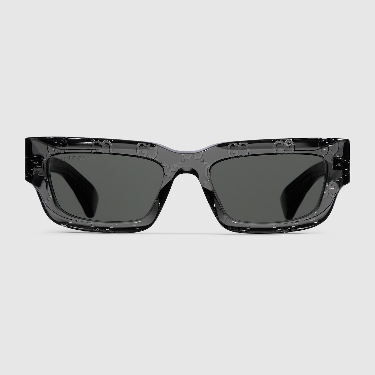 Rectangular frame sunglasses in dark grey | GUCCI® US