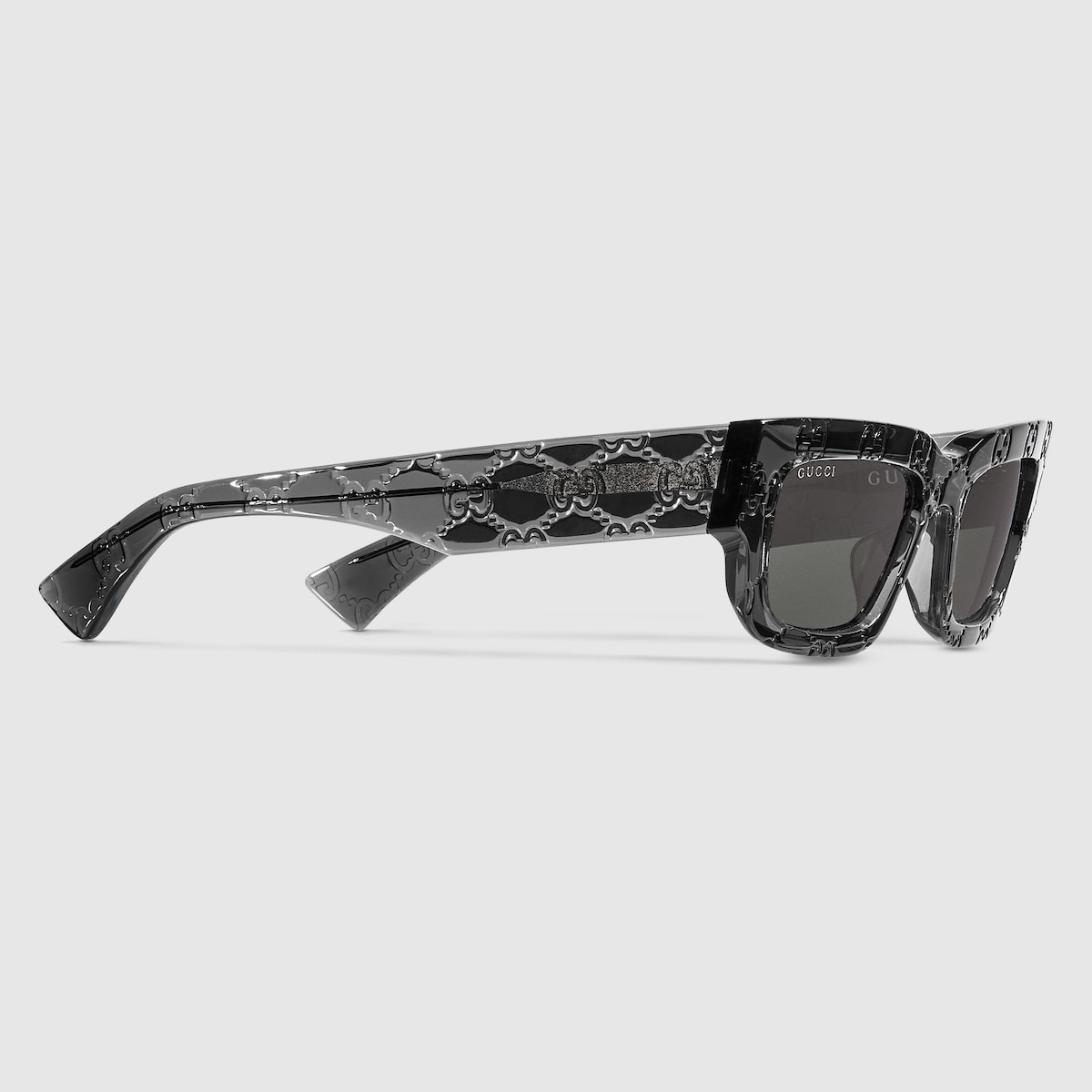 Rectangular frame sunglasses in dark grey | GUCCI® US