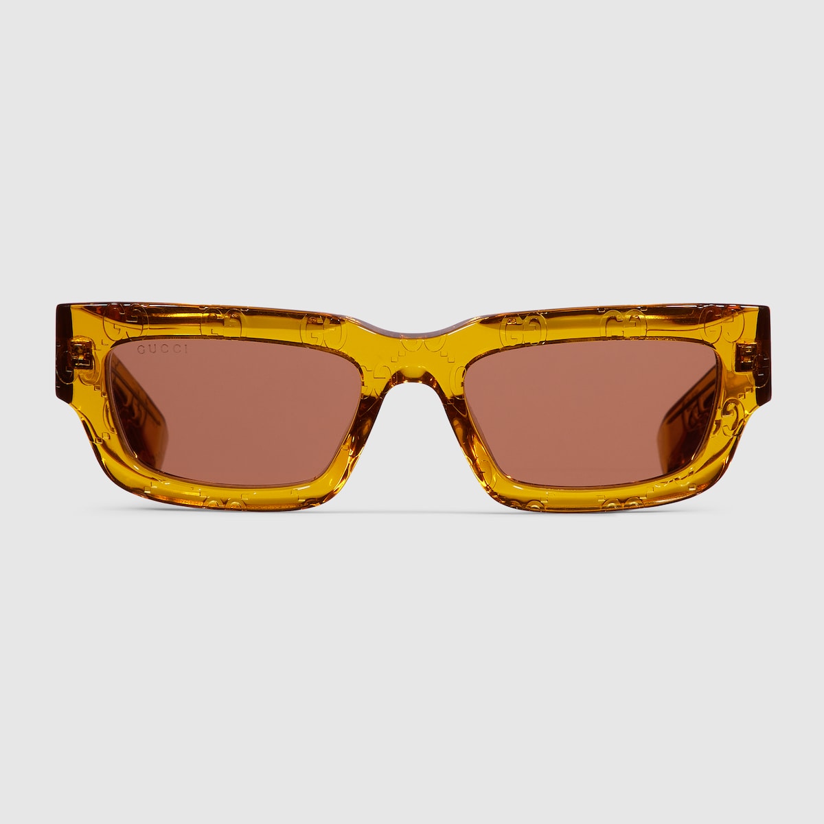 Rectangular frame sunglasses in yellow | GUCCI® US