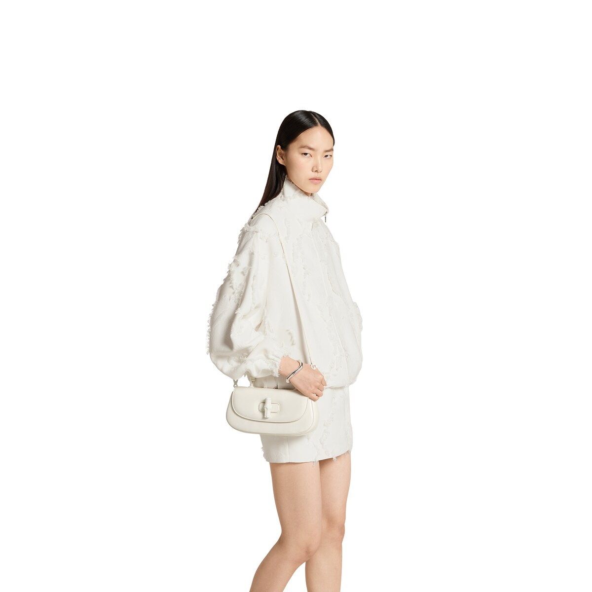 Gucci Bamboo Diva small top handle bag in white leather | GUCCI® Australia
