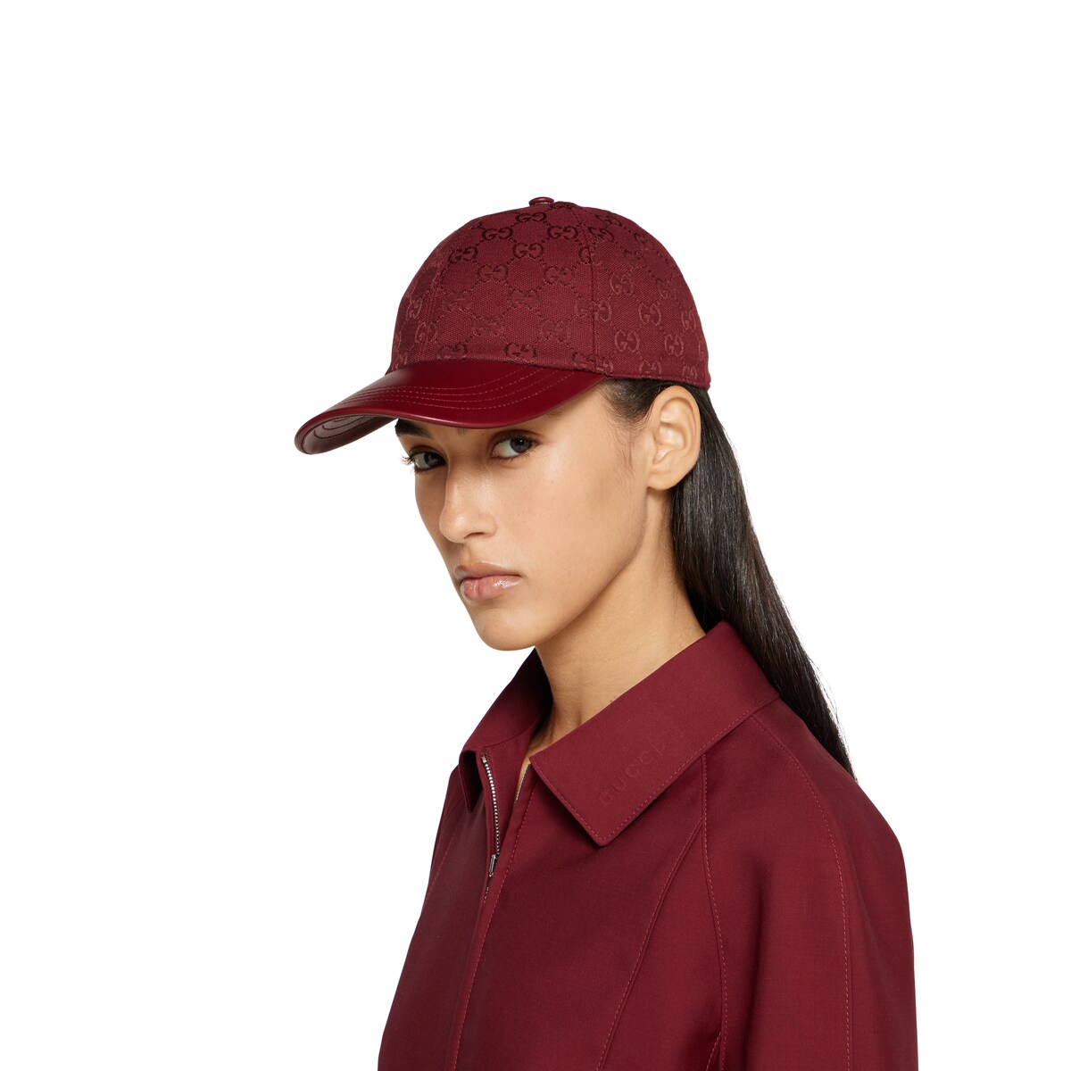 GG Monogram canvas baseball hat in Gucci Rosso Ancora red | GUCCI® US