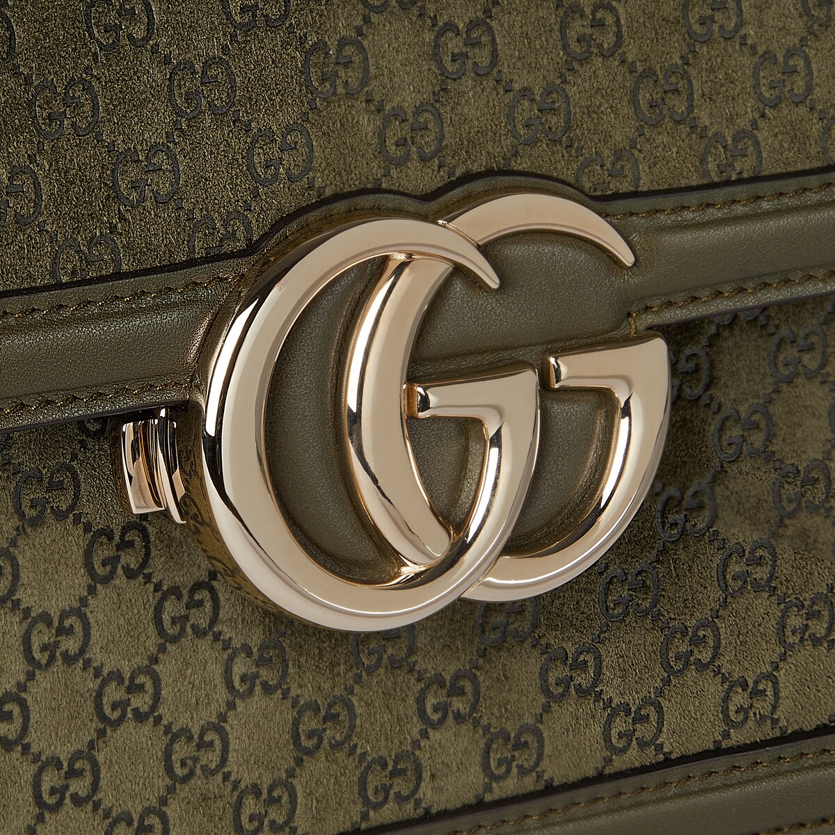 Gucci Go small shoulder bag in forest green GG suede | GUCCI® ZA