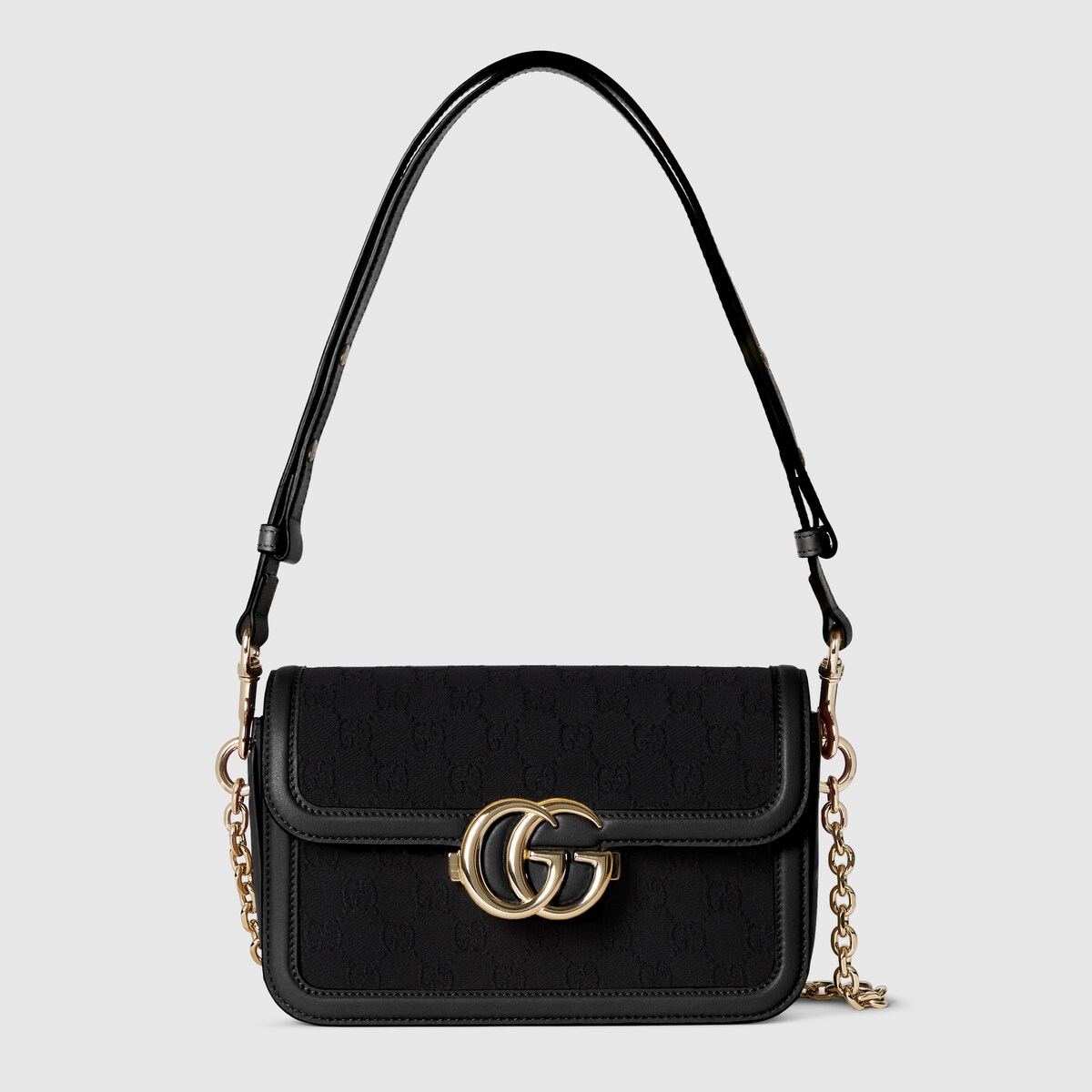 กระเป๋า Gucci Go small shoulder bag inผ้าแคนวาส GG สีดำ | GUCCI® TH