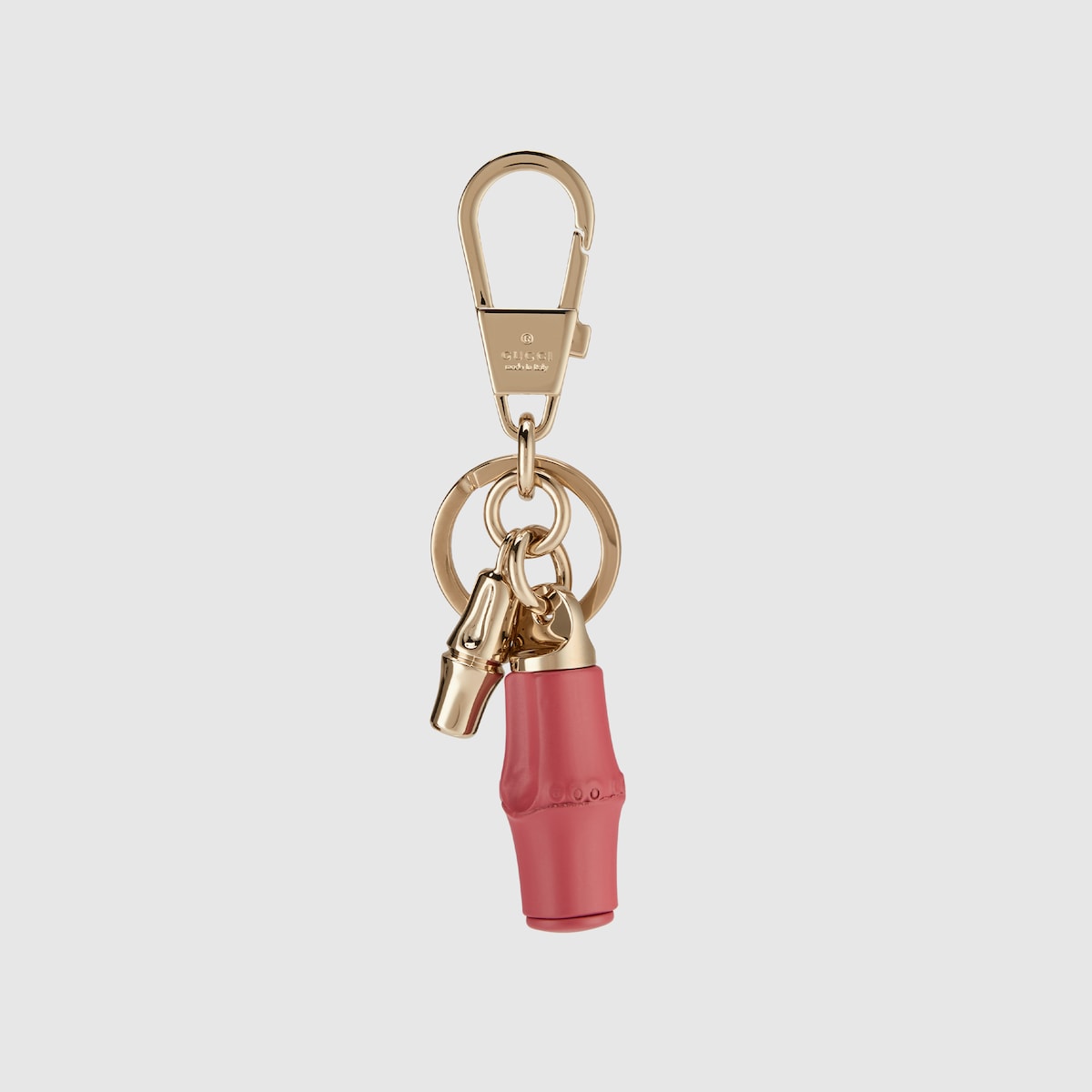 Keychain with bamboo details in fuchsia vanish | GUCCI® Australia