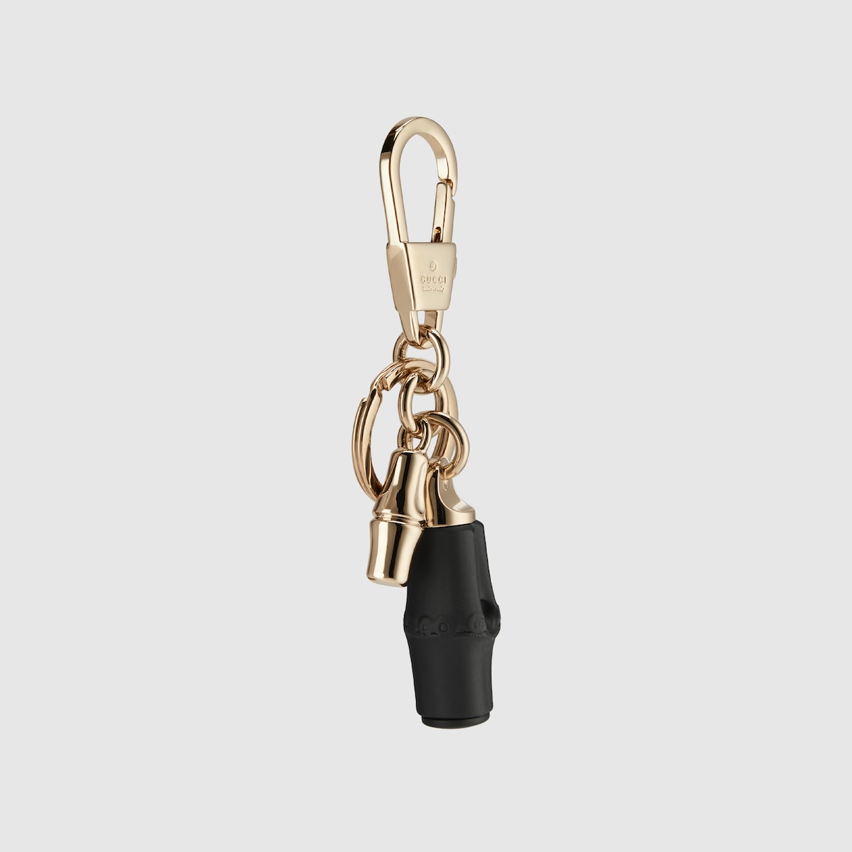 Keychain with bamboo details in black varnish | GUCCI® SG
