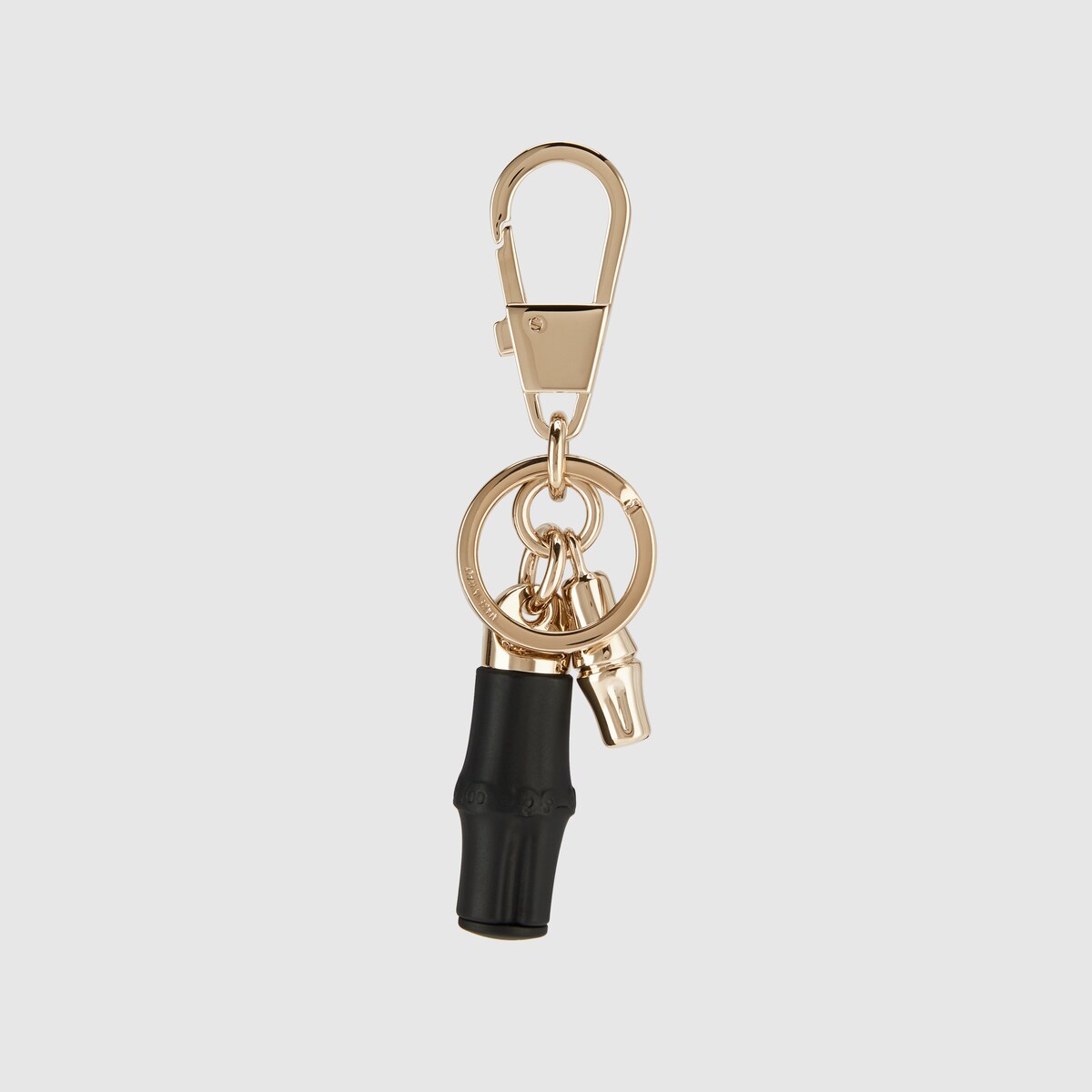 Keychain with bamboo details in black varnish | GUCCI® SG
