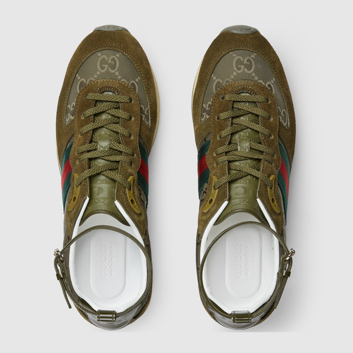 Women's Gucci Re-Motion sneaker in dark green GG nylon | GUCCI® ZA