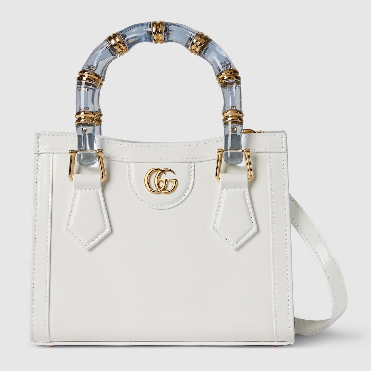 Gucci Diana mini tote bag in white leather | GUCCI® IE