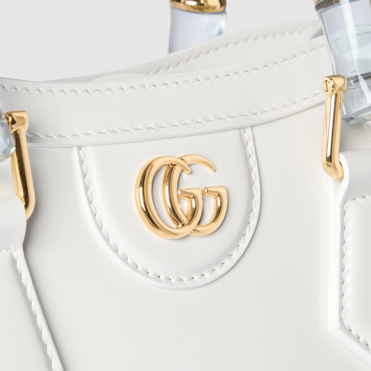 Gucci Diana mini tote bag in white leather | GUCCI® BE