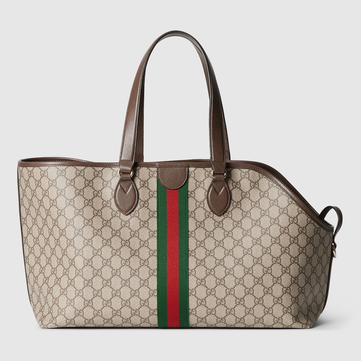 GG Monogram medium pet tote bag in beige and dark brown fabric | GUCCI® US