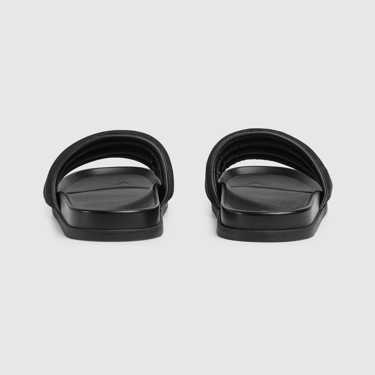 Men's slide sandal in black padded GG canvas | GUCCI® US