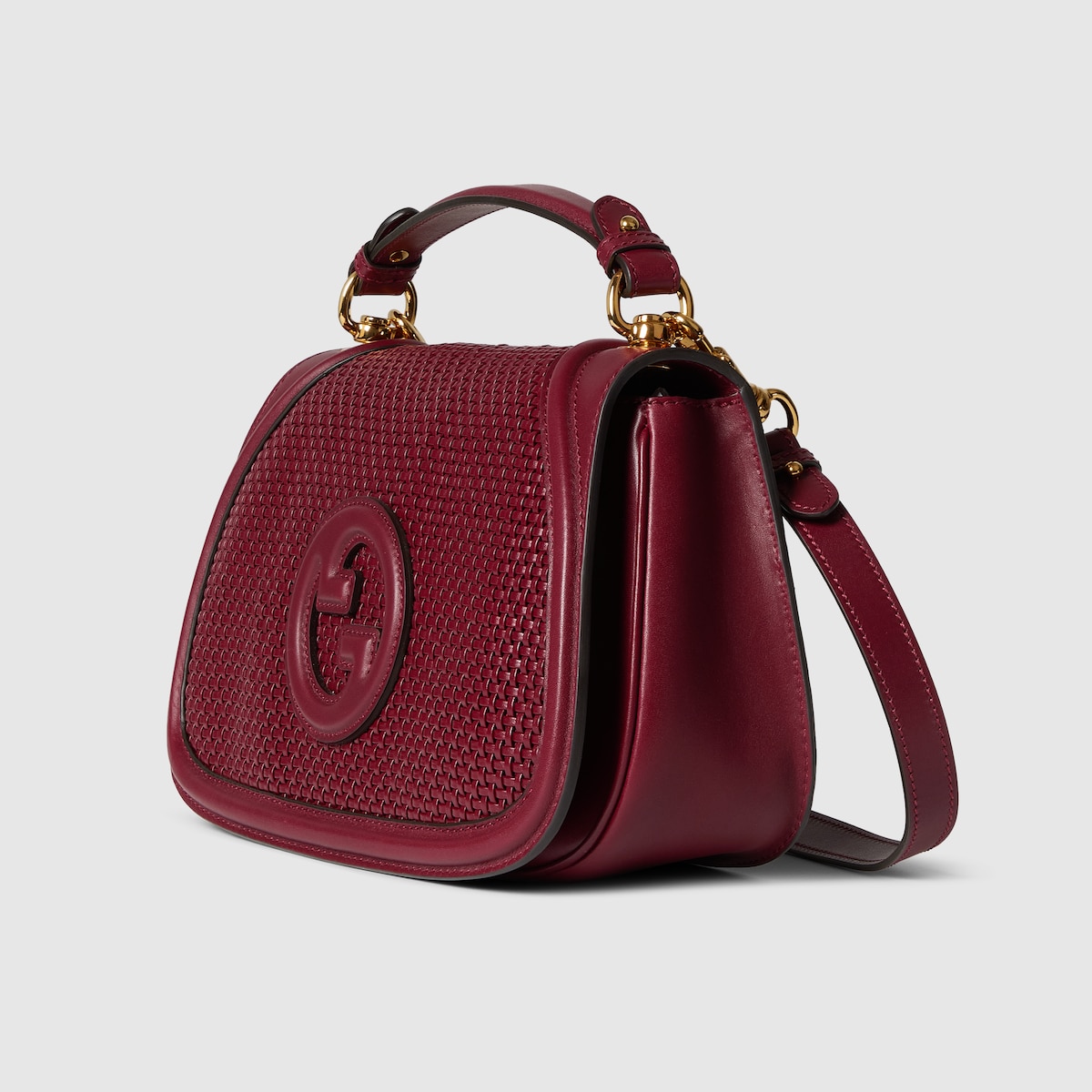 Gucci Blondie large top handle bag in Rosso Ancora red leather | GUCCI® UK