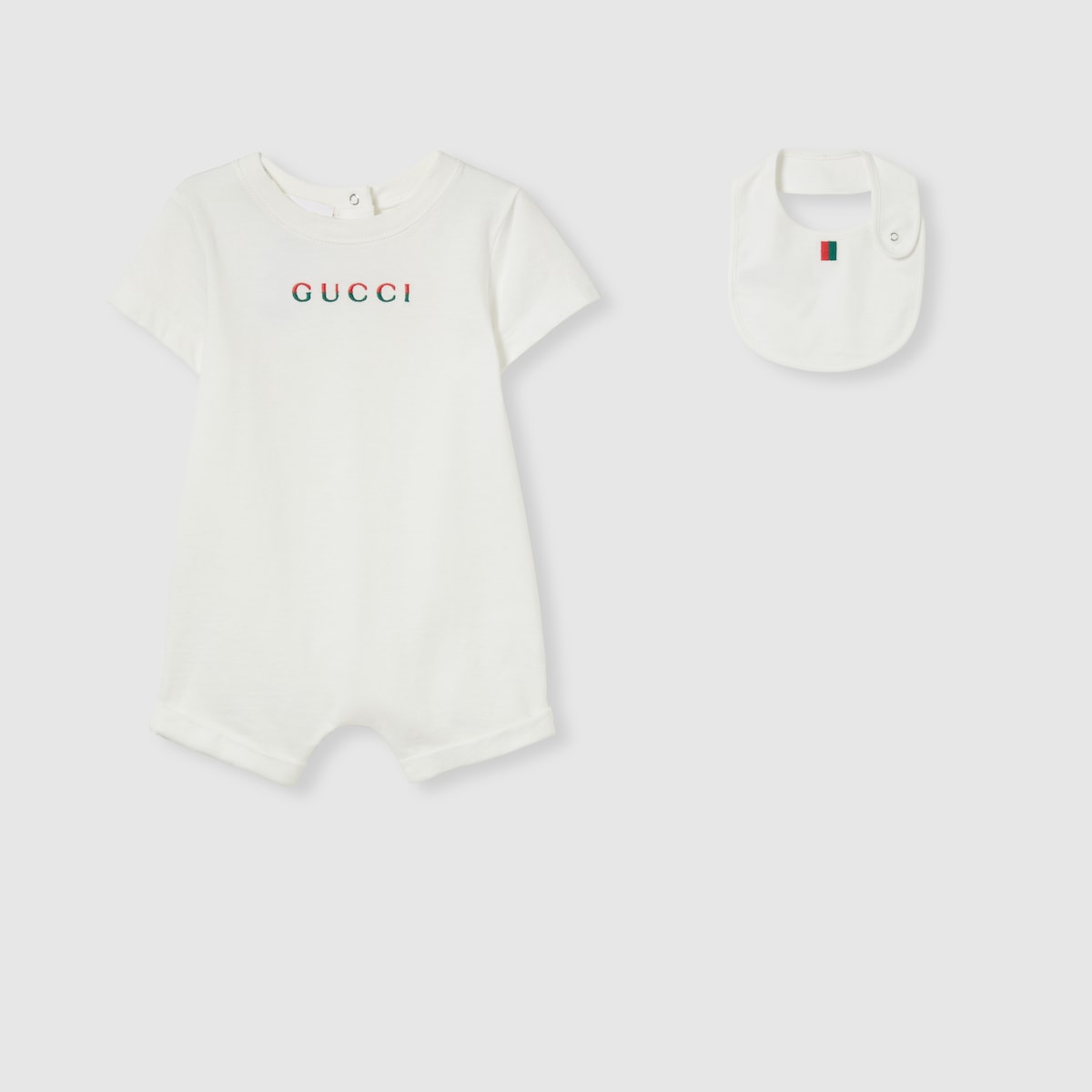 Baby cotton two-piece gift set in white | GUCCI® US