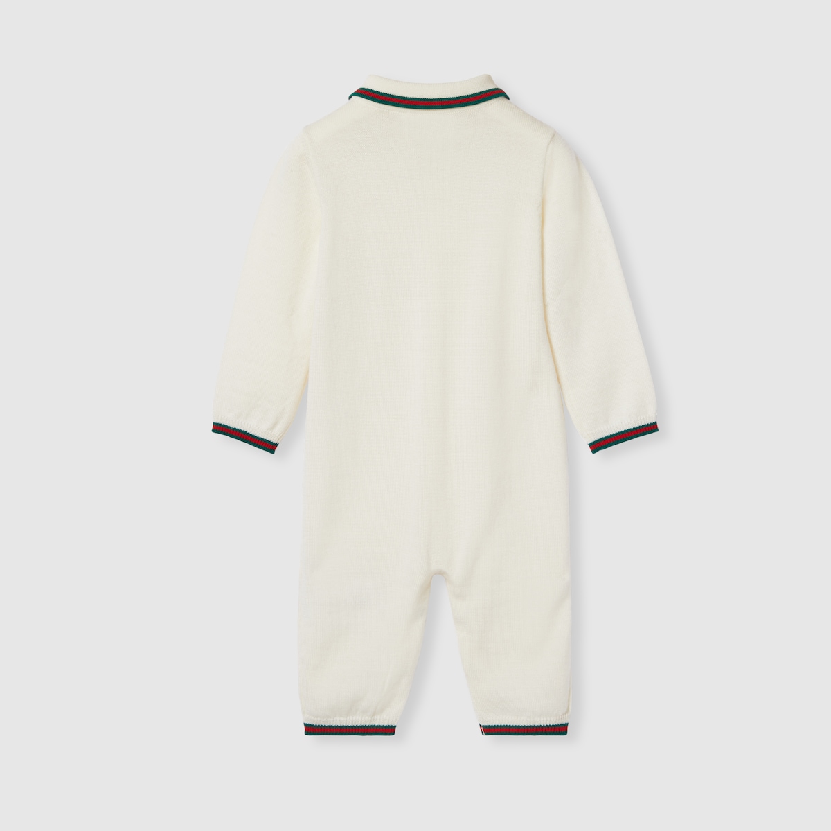 Baby wool one-piece with Web in white | GUCCI® UK