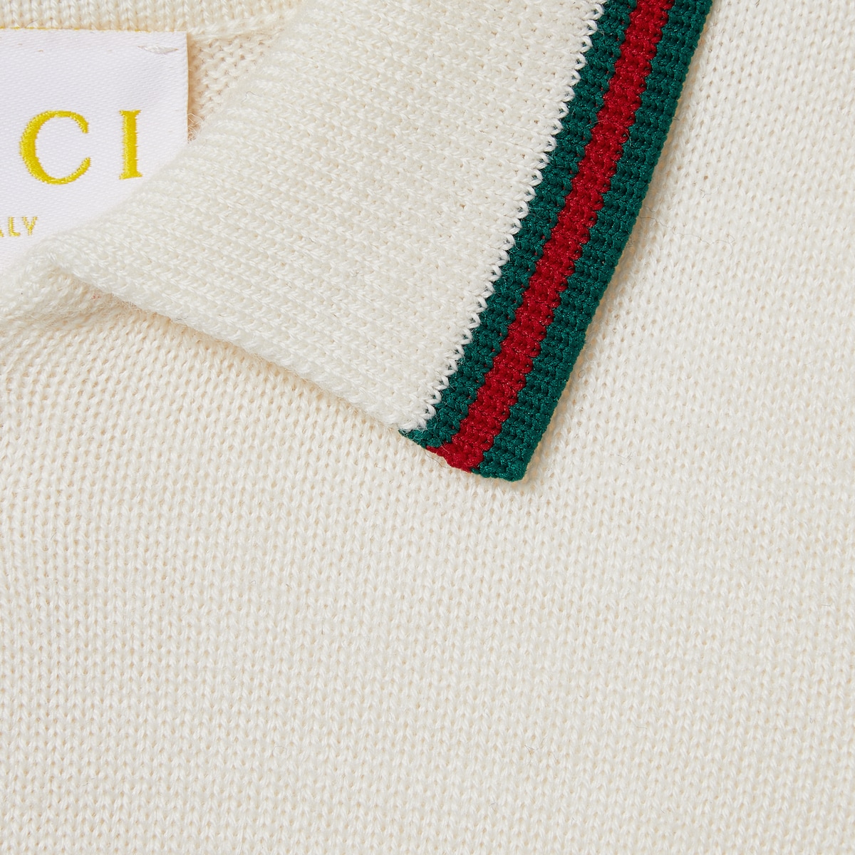Baby wool one-piece with Web in white | GUCCI® UK