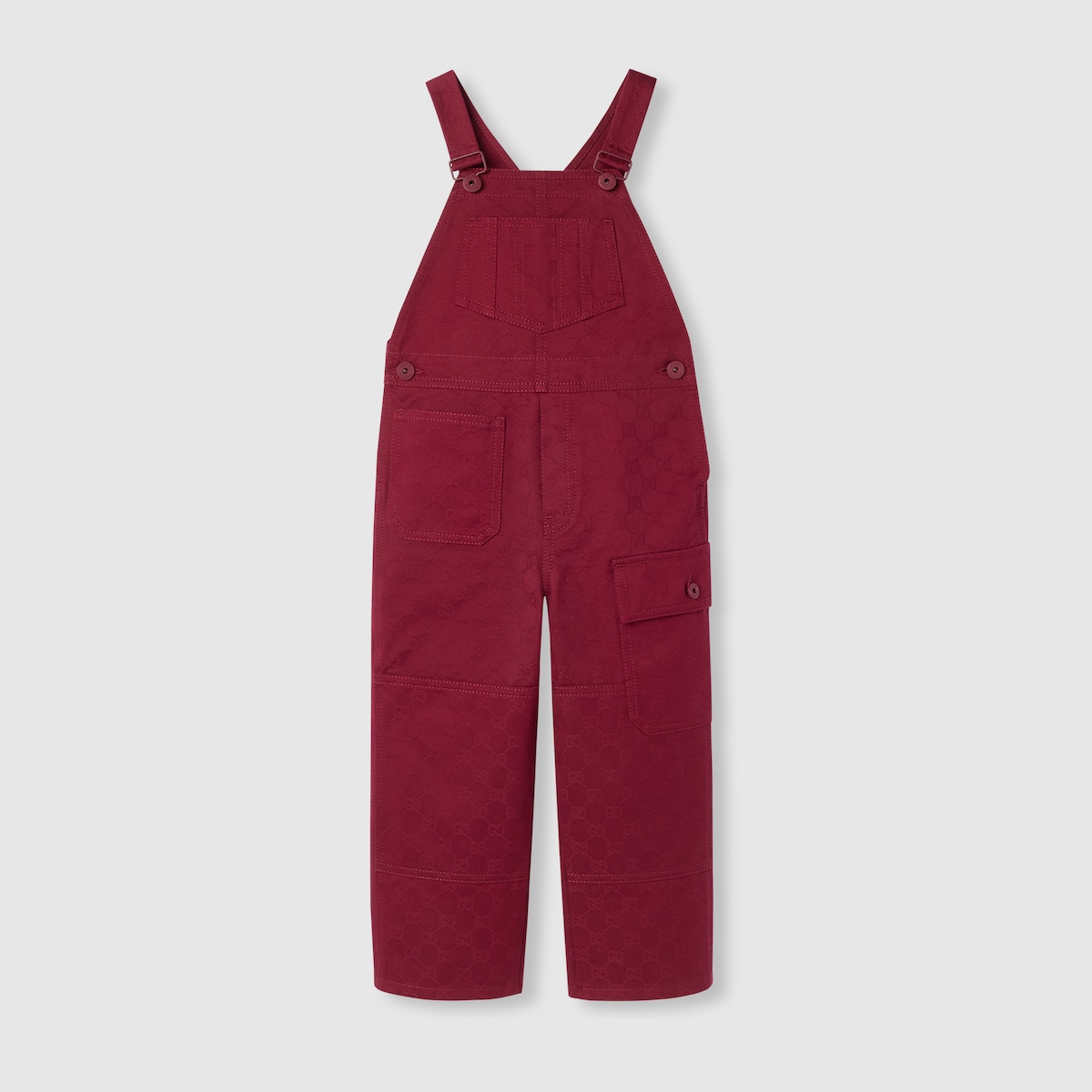 Children's GG gabardine overall in rosso ancora red | GUCCI® US