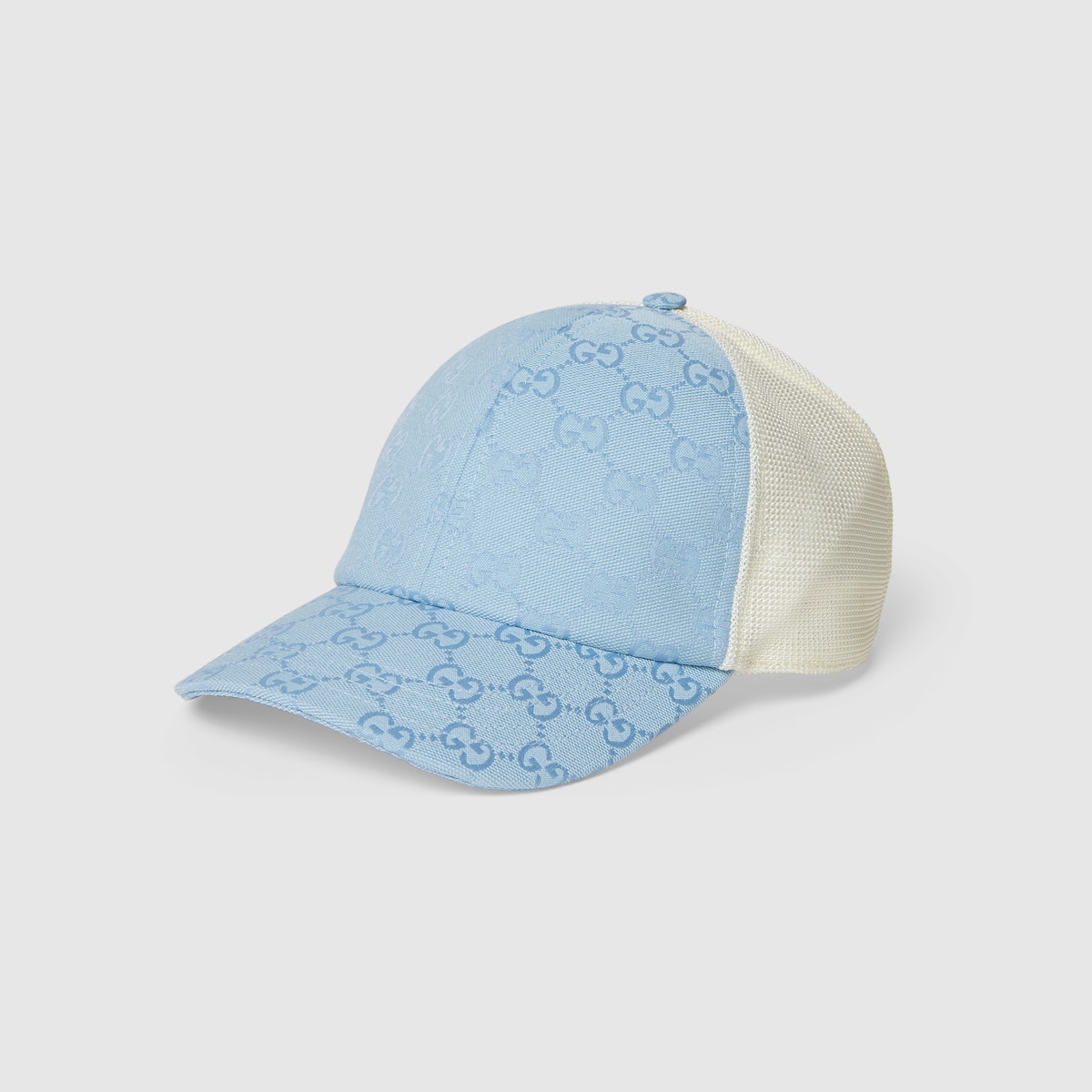 Casquette en toile Original GG en bleu clair et blanc | GUCCI® FR