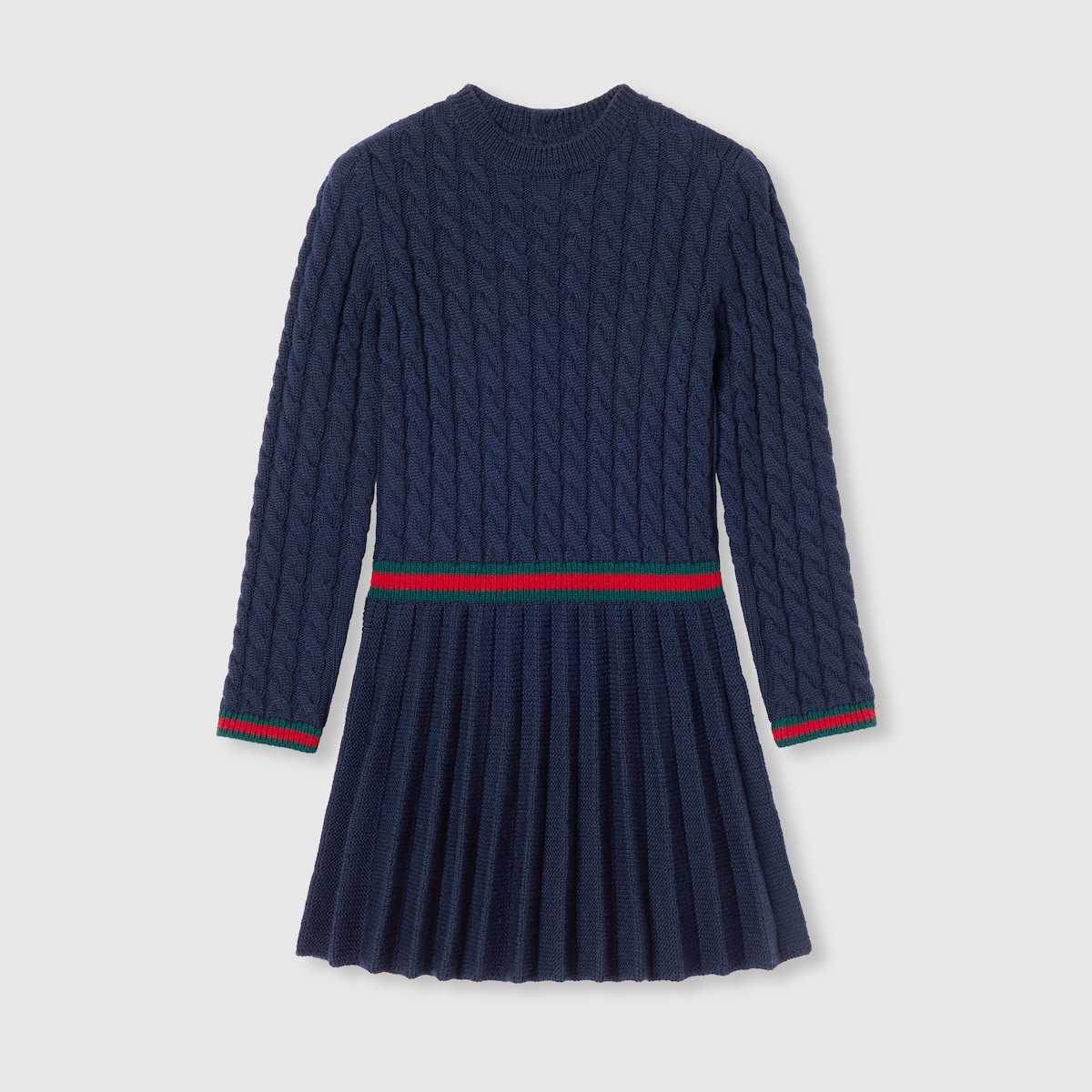 Children's wool dress with Web in dark blue | GUCCI® US