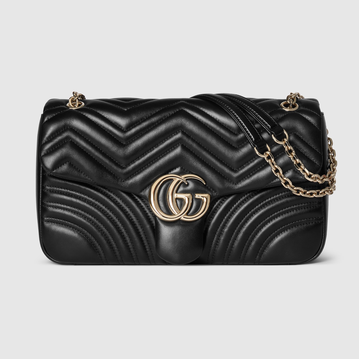 GG Marmont large shoulder bag in black leather | GUCCI® Australia