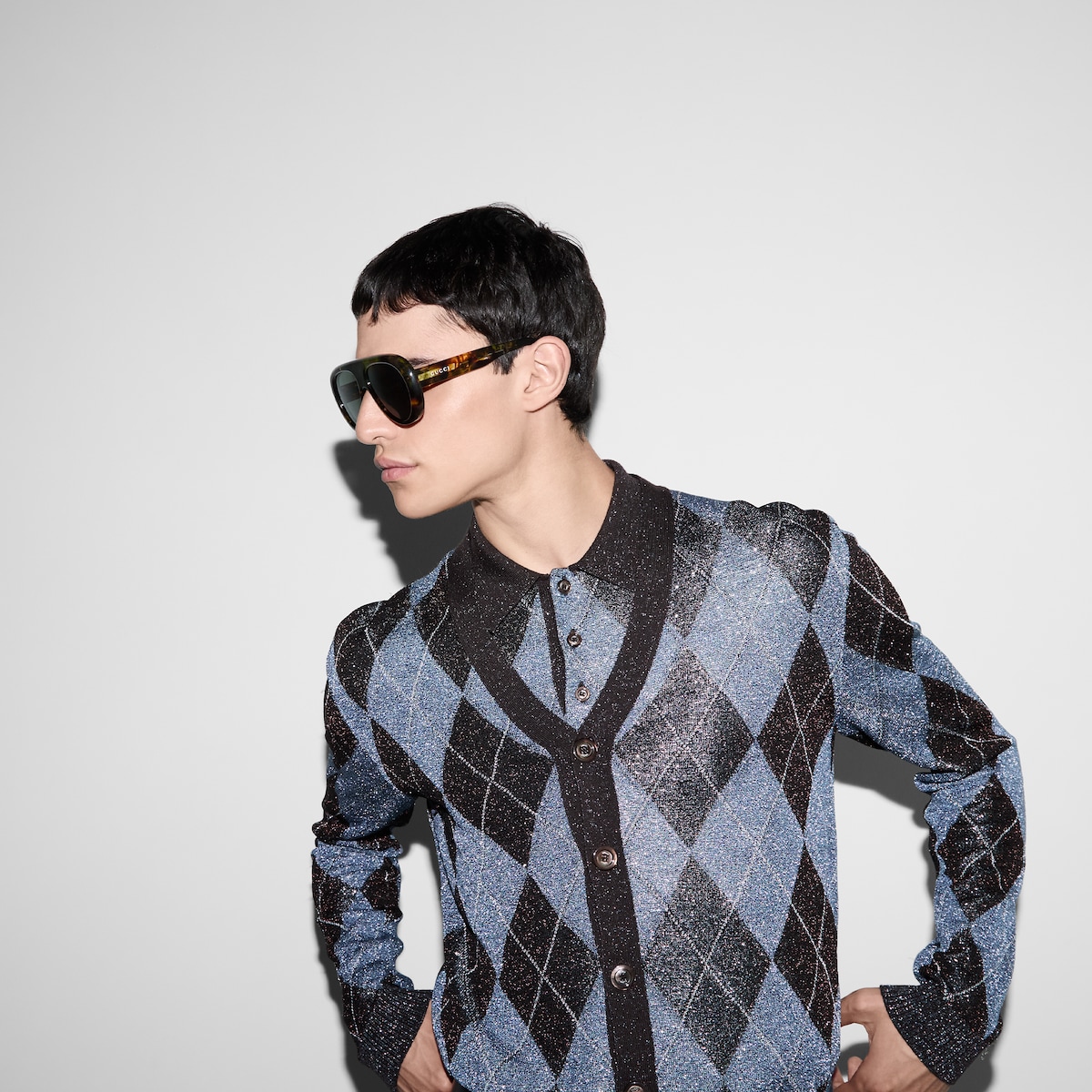 Aviator frame sunglasses in brown | GUCCI® US