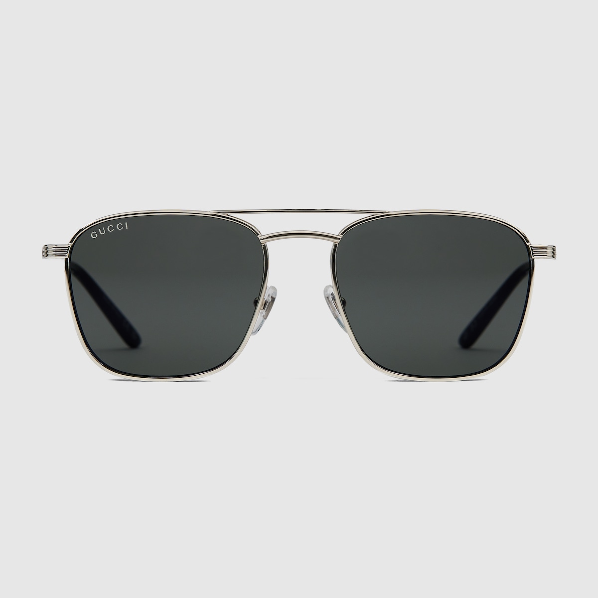 Square frame sunglasses in silver-toned | GUCCI® US