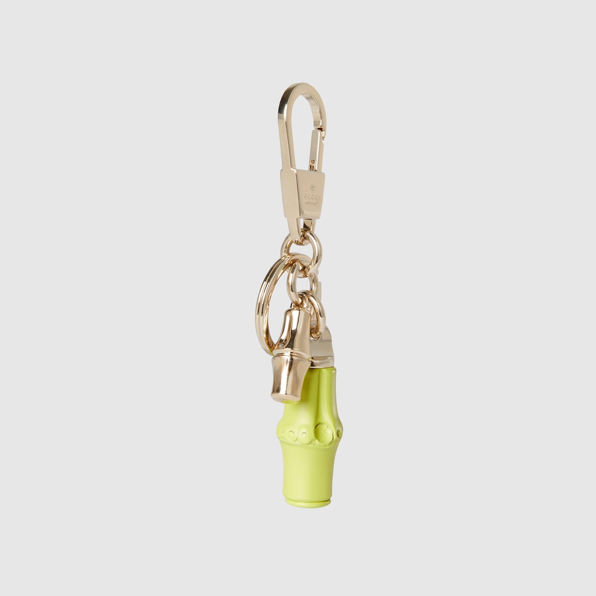 Keychain with bamboo details in bright green varnish | GUCCI® Australia