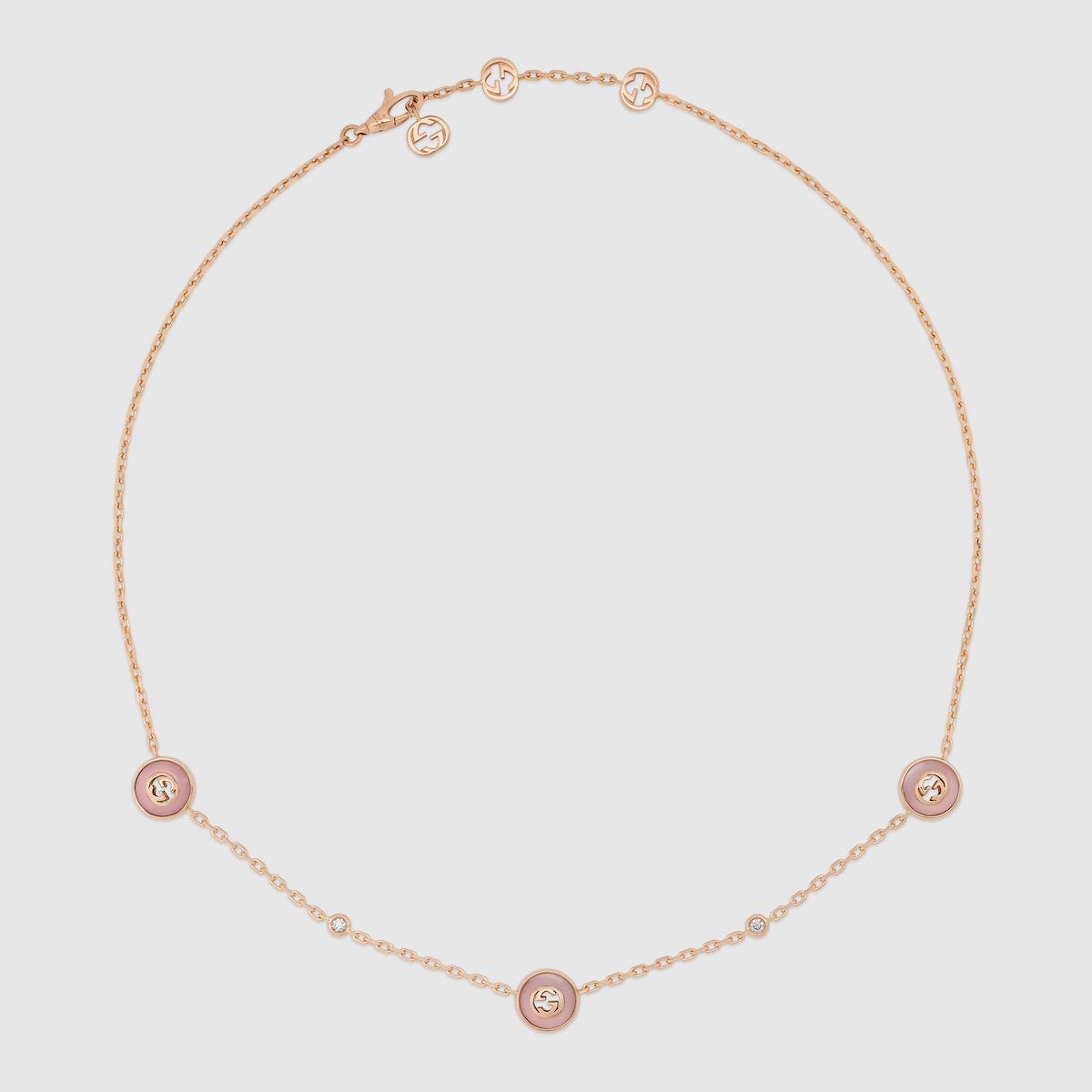 Collier chaîne 18 carats Gucci Interlocking en Or rose 18 carats ...