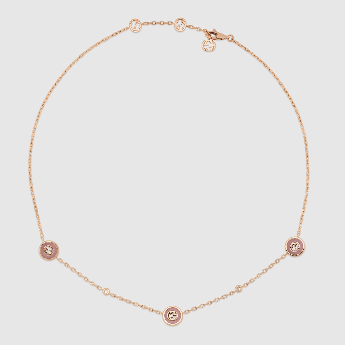 Collier chaîne 18 carats Gucci Interlocking en Or rose 18 carats ...