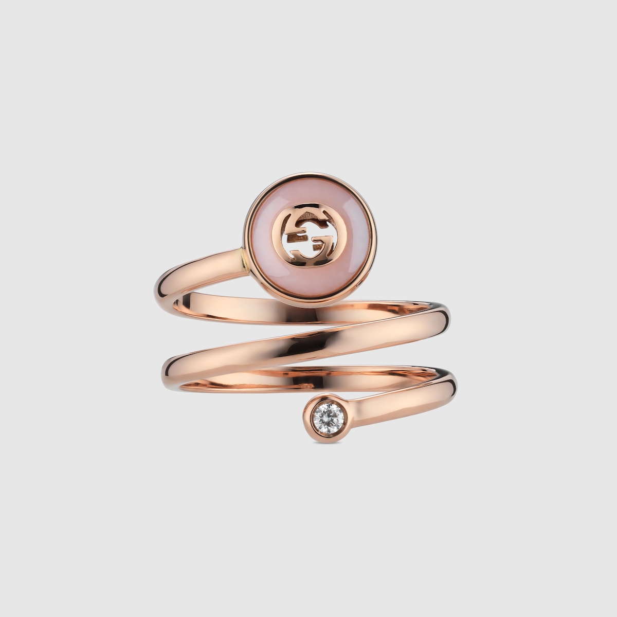 Gucci Interlocking 18k spiral ring in 18k rose gold | GUCCI® UK