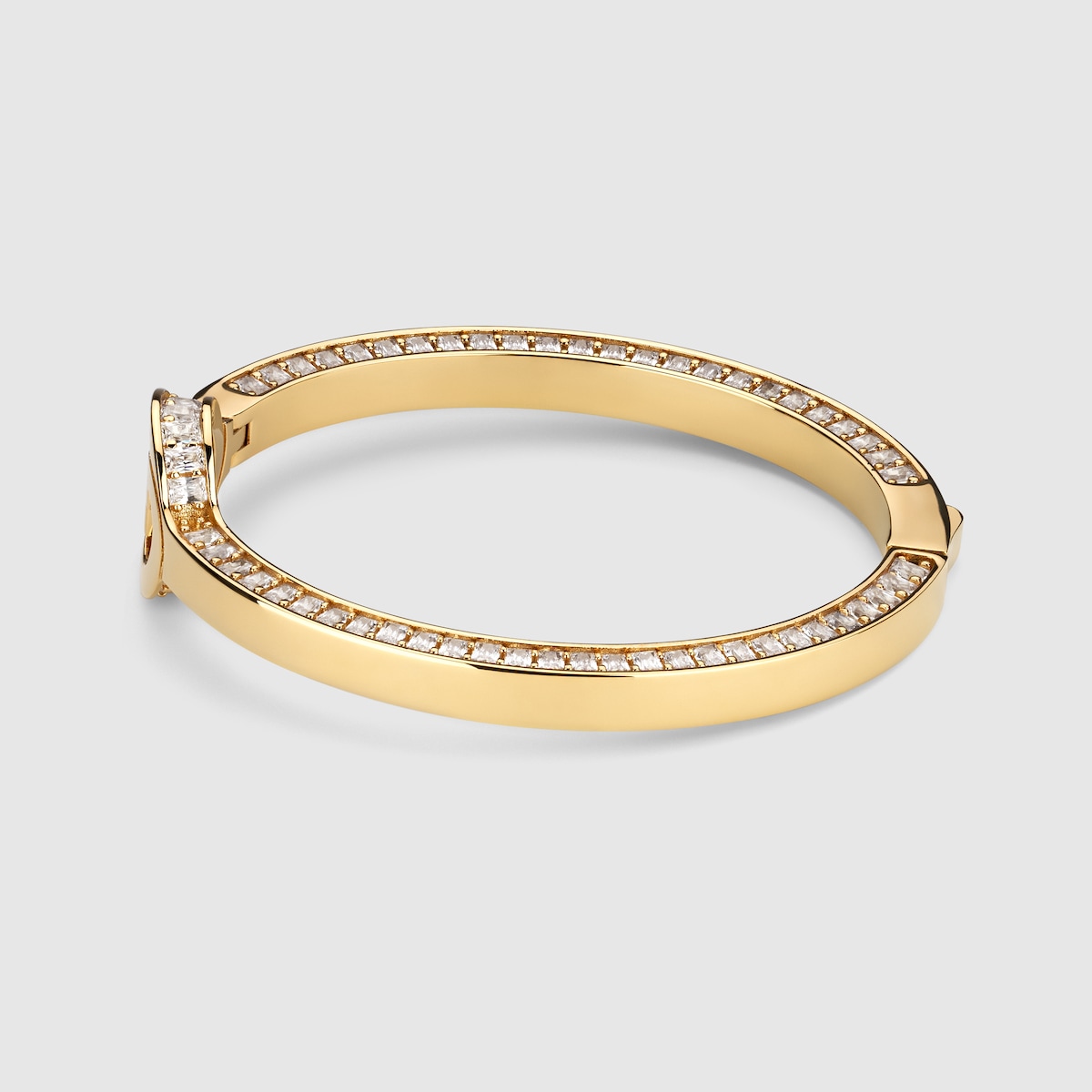 Gucci Blondie crystal bangle bracelet in light gold-toned brass | GUCCI ...