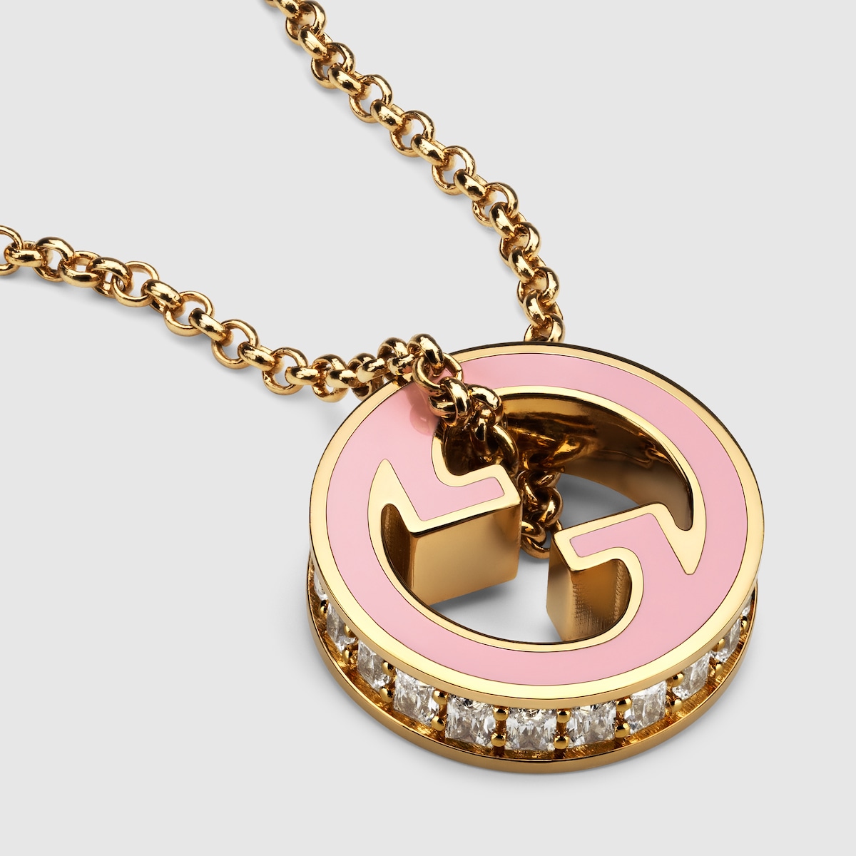 Gucci Blondie long pendant necklace in light gold-toned brass | GUCCI® US