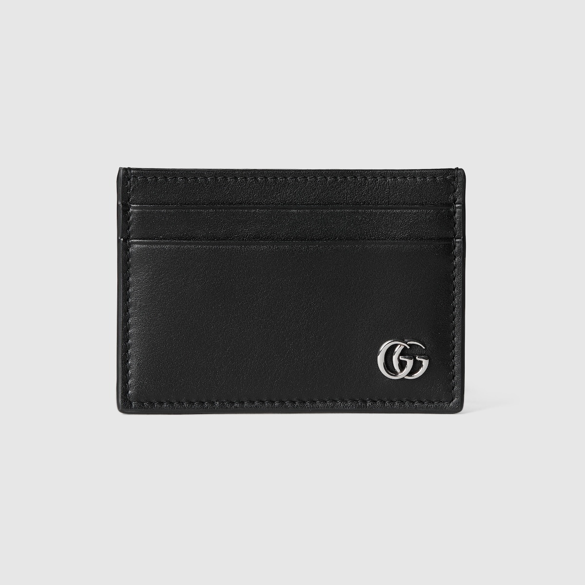 GG Marmont card case with money clip in black soft leather | GUCCI® CA