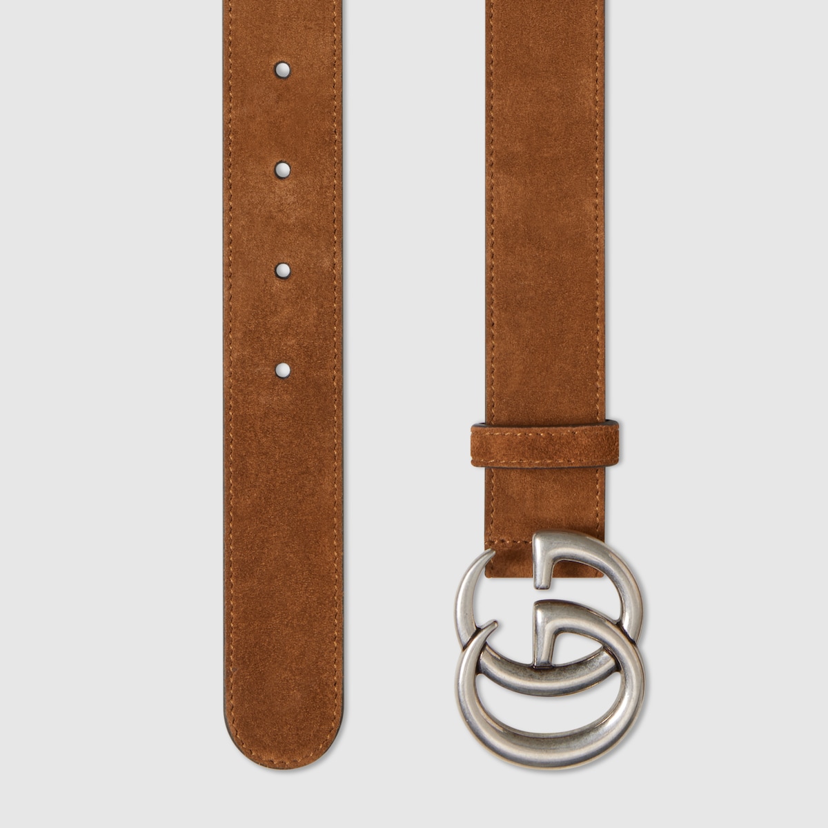 GG Marmont thin belt in brown soft suede | GUCCI® UK