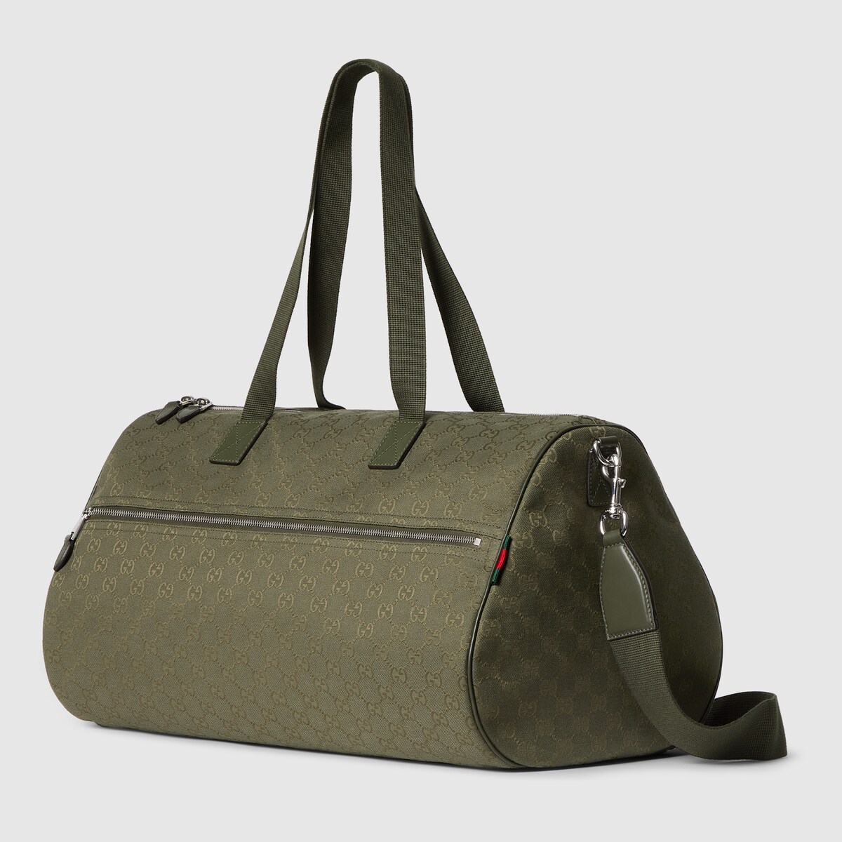 GG canvas large duffle bag in forest green GG canvas | GUCCI® UK