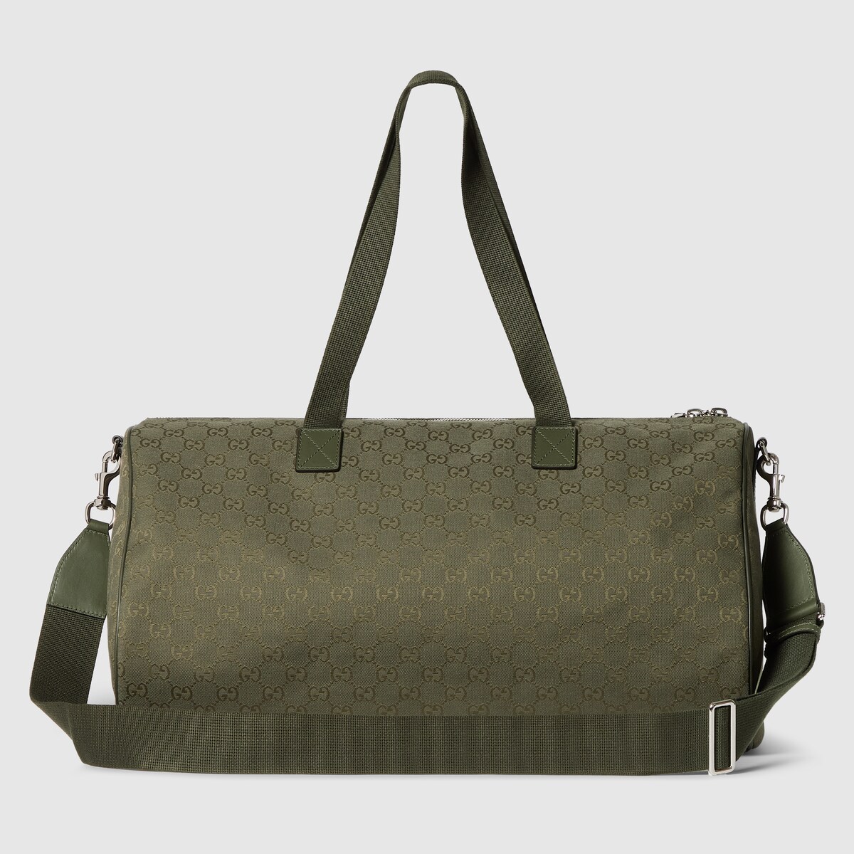 GG canvas large duffle bag in forest green GG canvas | GUCCI® UK