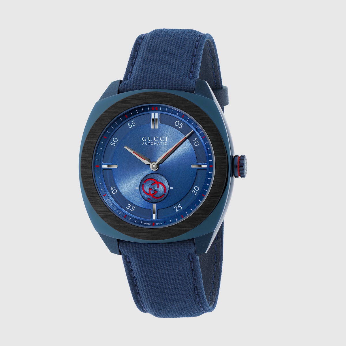 Gucci Interlocking watch, 41mm in blue rubber | GUCCI® US