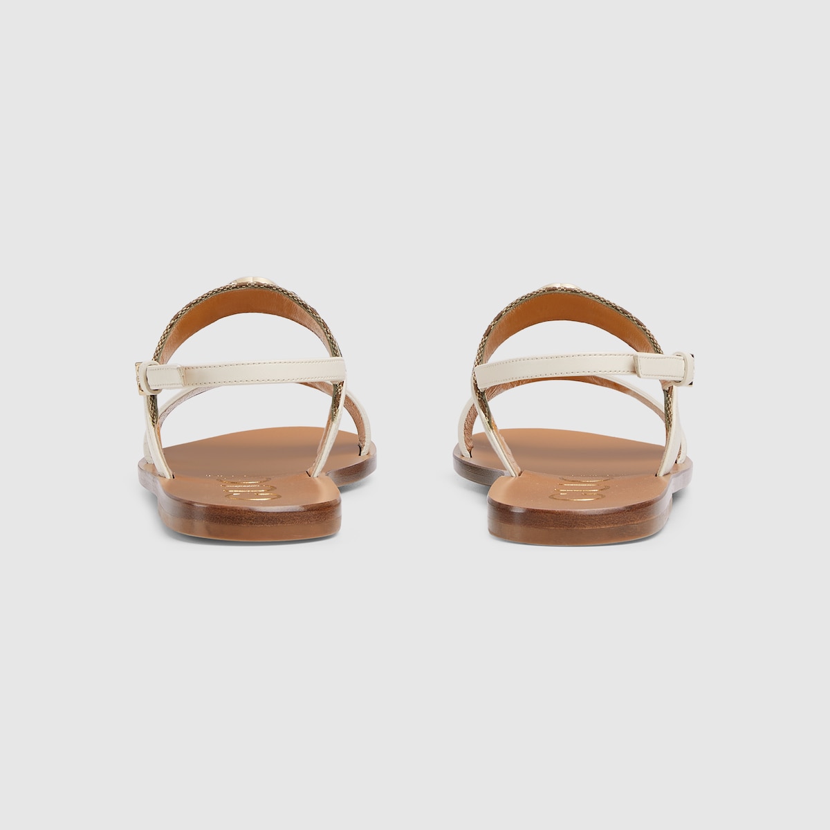 Women's sandal with Interlocking G and Web in white leather | GUCCI® CA